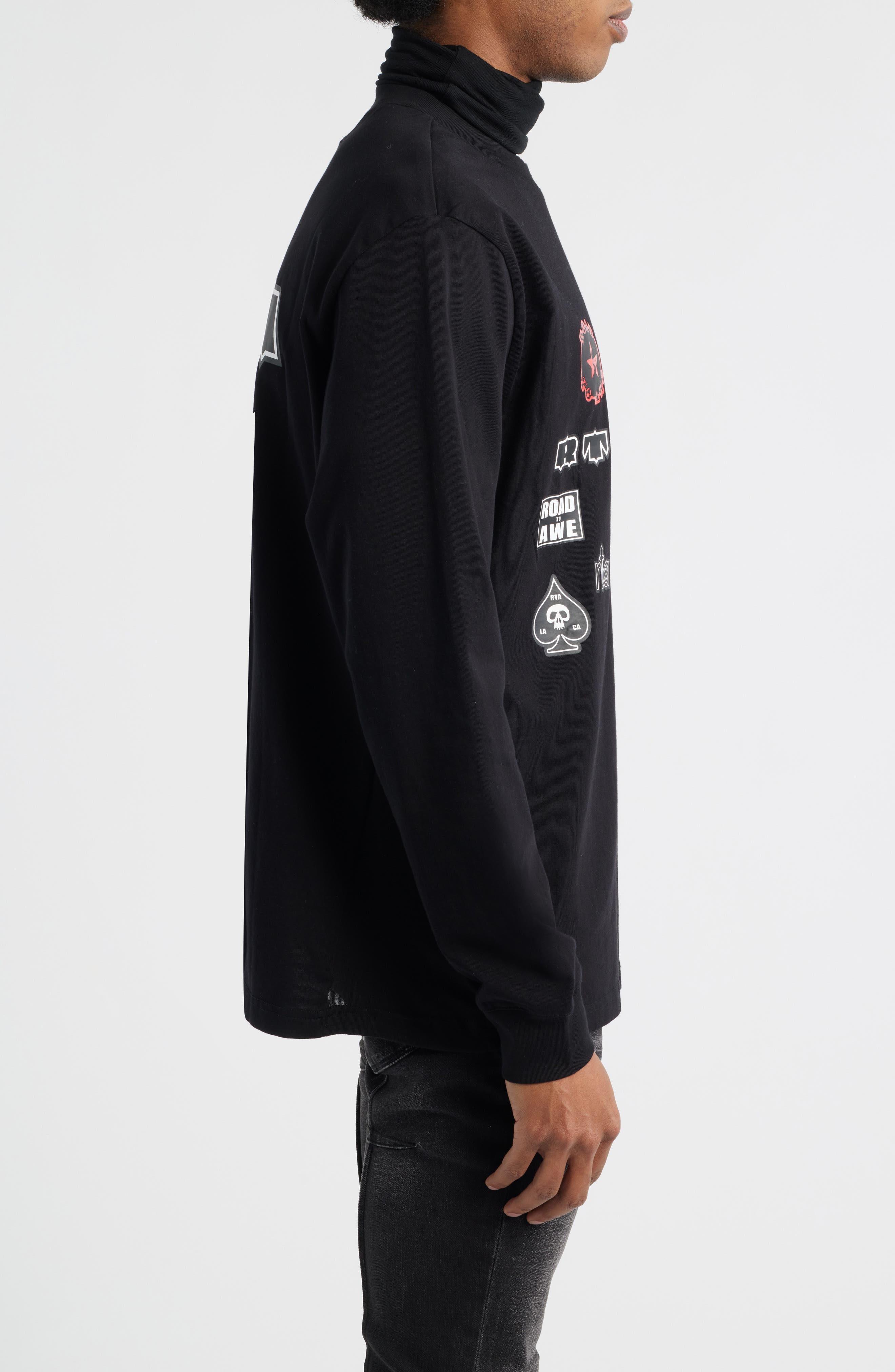 RtA Alexander Graphic Military Patch Turtleneck | Nordstrom