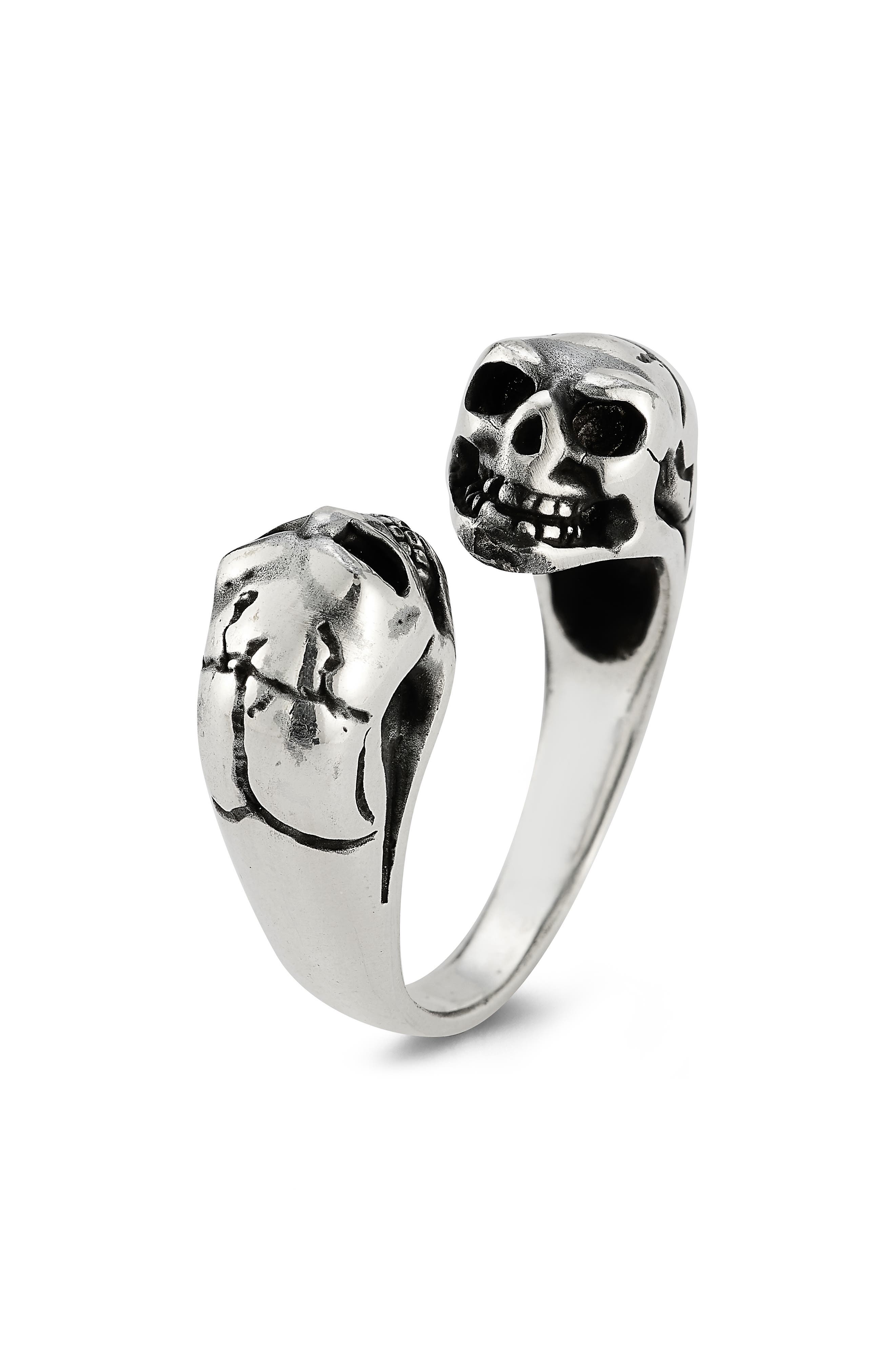 Yield of Men Men's Sterling Silver Oxidized Skull Open Ring | Nordstromrack