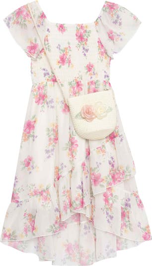 Speechless Kids' Flutter Sleeve Dress with Purse | Nordstromrack