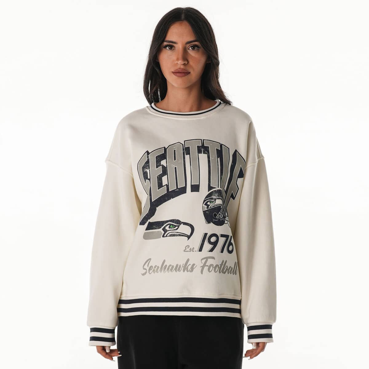 THE WILD COLLECTIVE Women's The Wild Collective Cream Seattle Seahawks ...