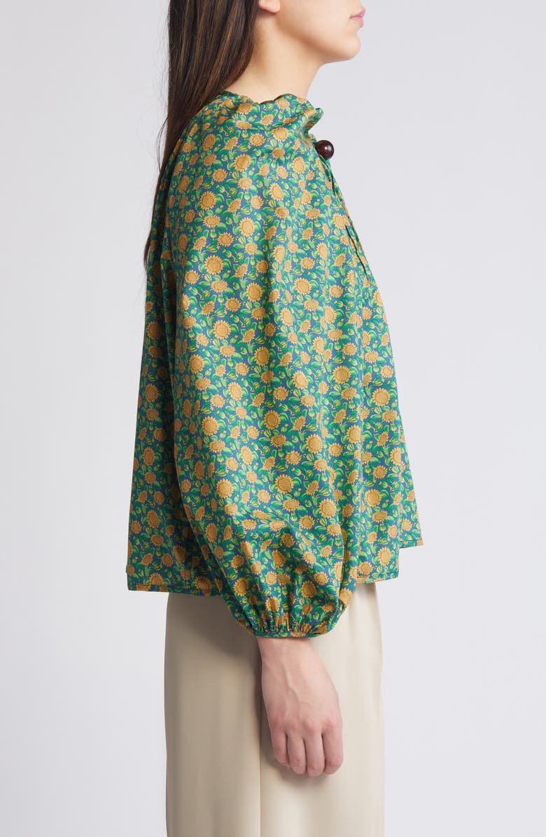 NACKIYÈ x Liberty London Grand Bazaar Blouson Sleeve Cotton Top ...
