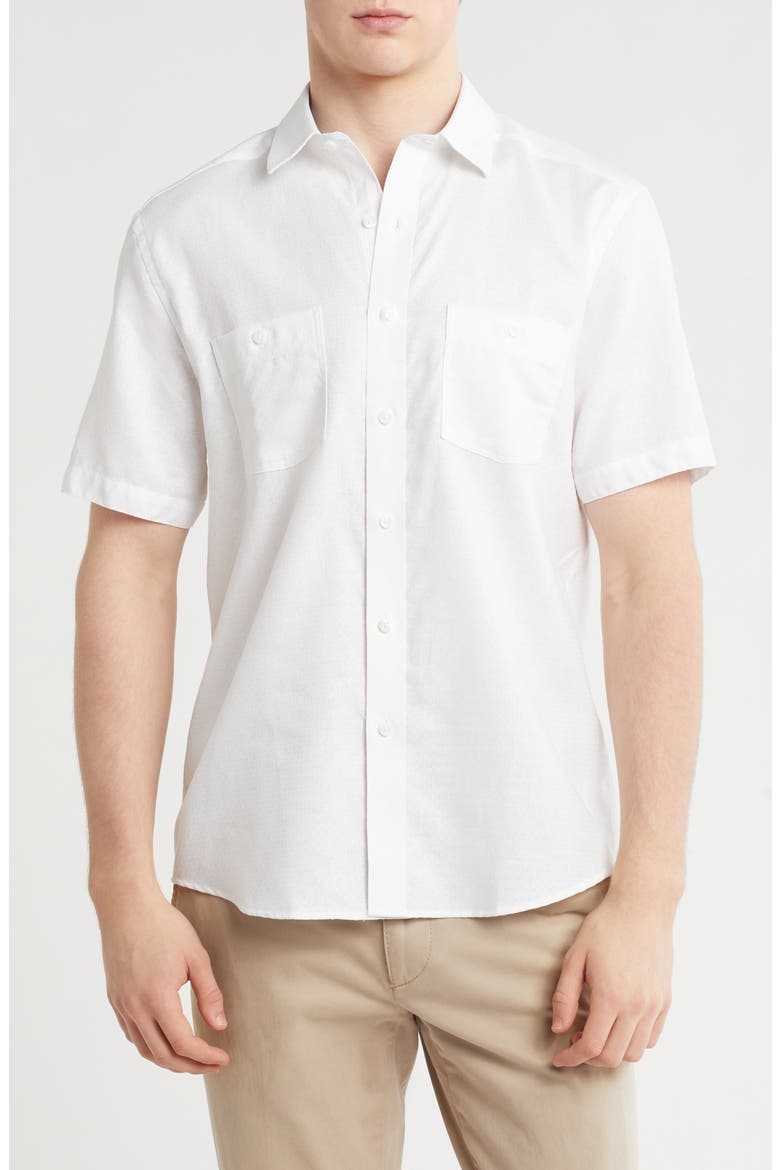 Cotton & Linen Short Sleeve Button-Up Shirt (Men) | Nordstromrack