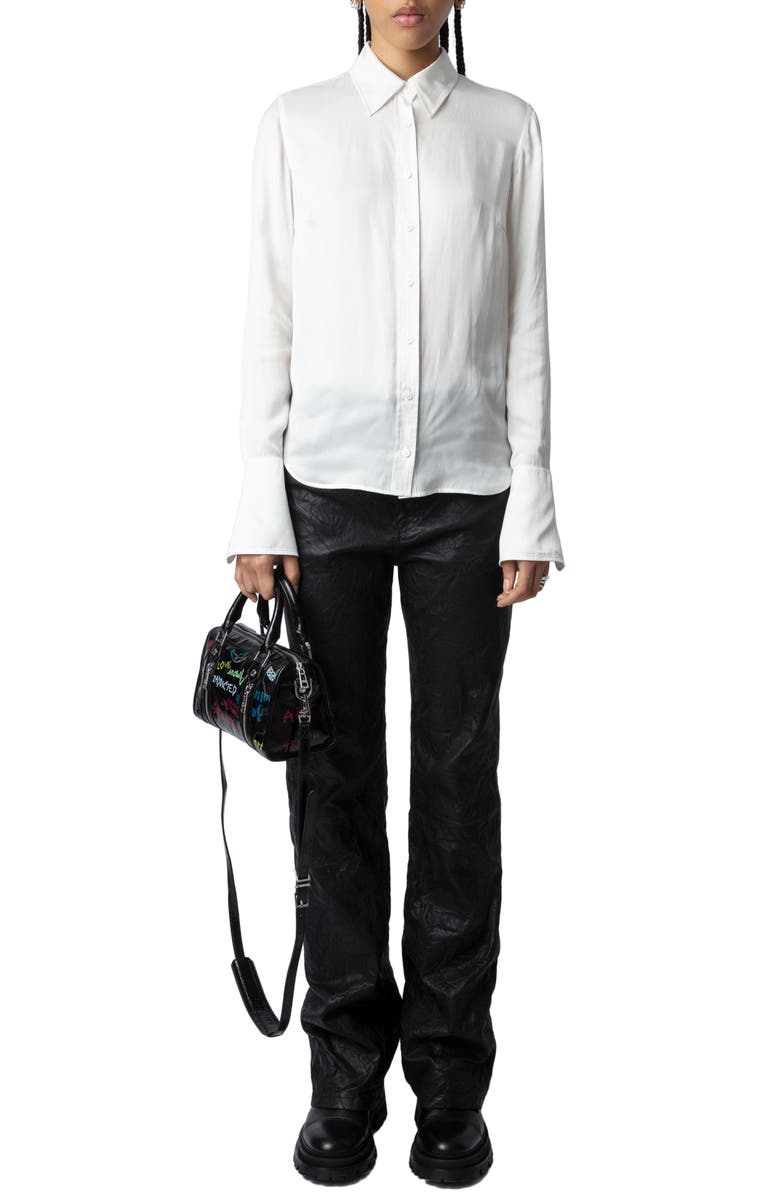 Zadig & Voltaire Tasko Satin Button-Up Shirt | Nordstrom