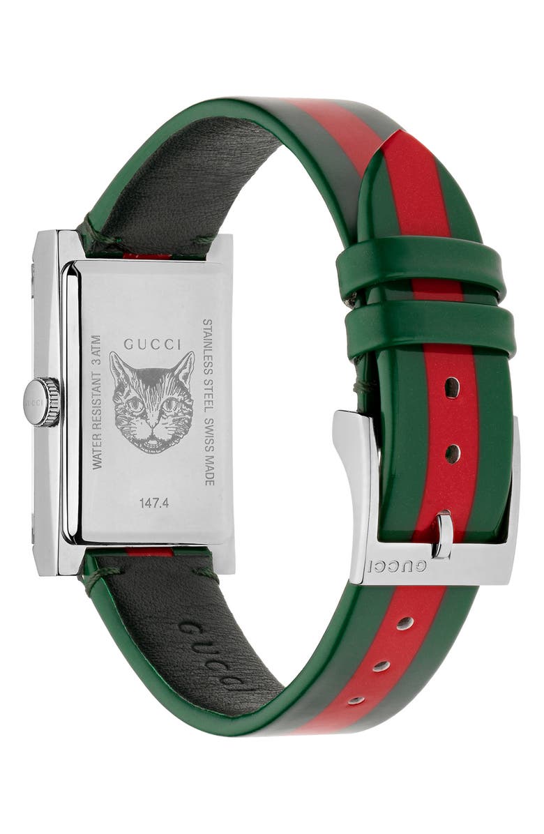 Gucci G-Frame Square Leather Strap Watch, 21mm x 34mm | Nordstrom
