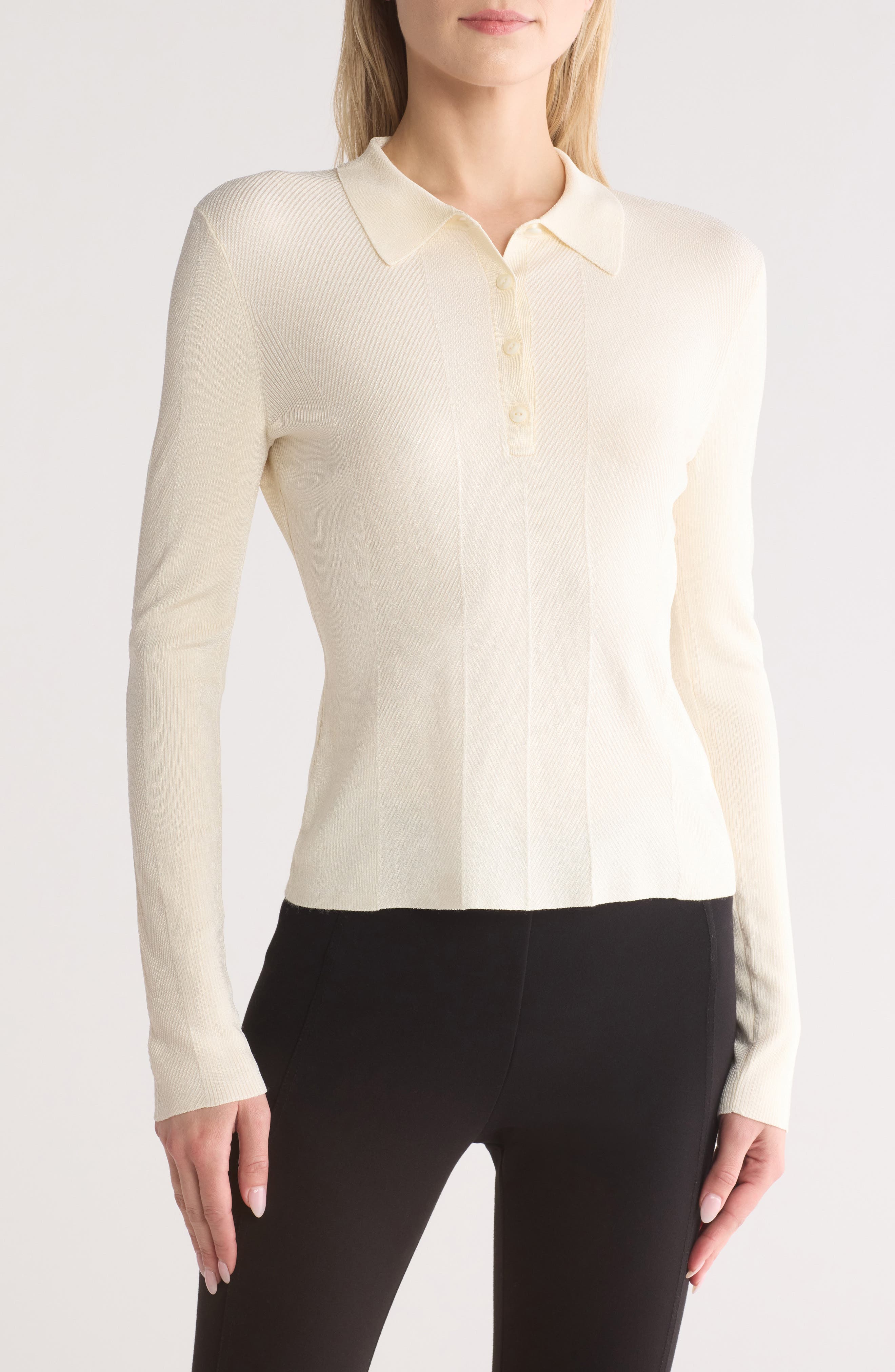 rag & bone Pacey Long Sleeve Polo | Nordstromrack