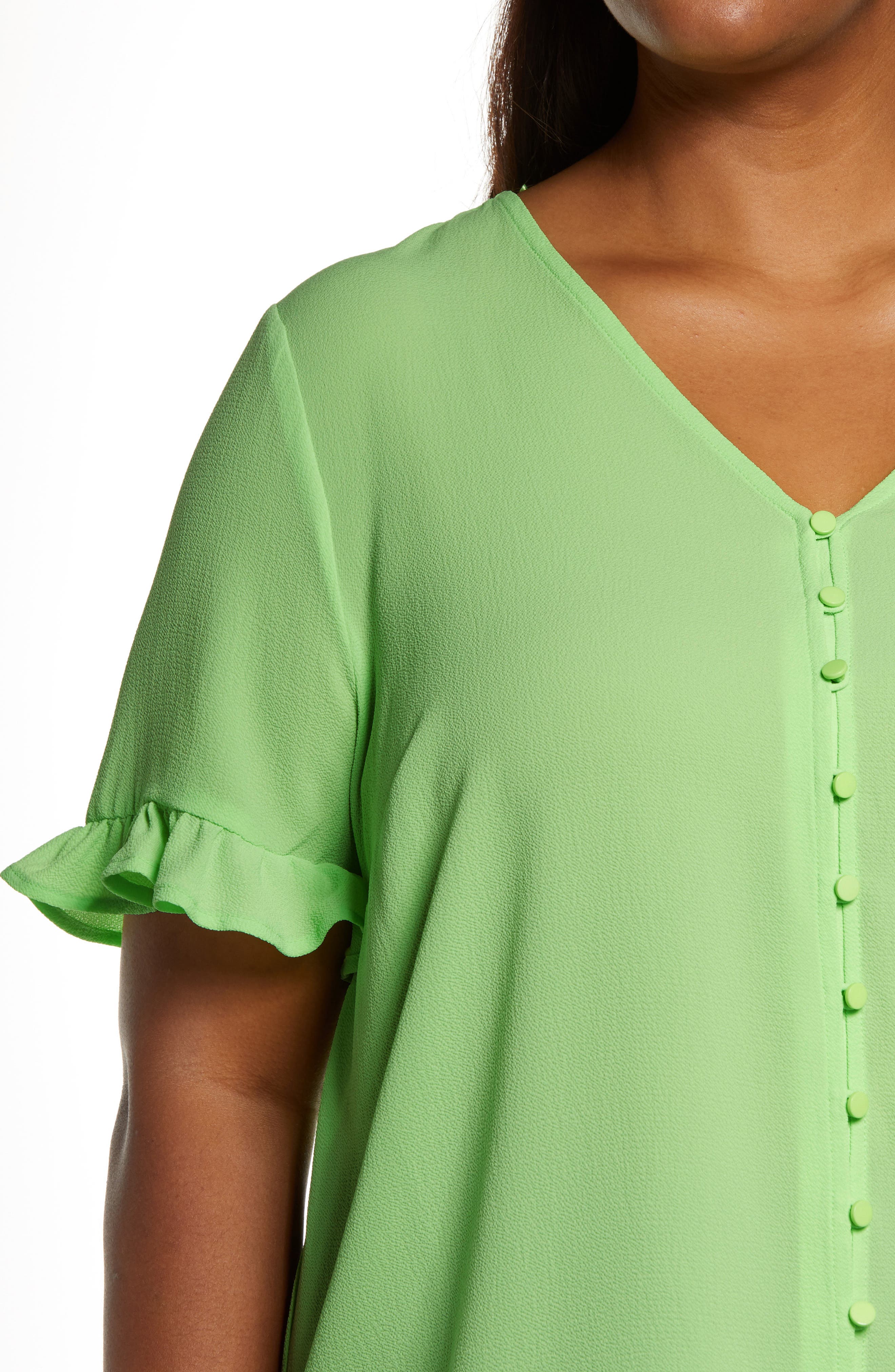 CeCe Ruffle Button-Up Blouse | Nordstromrack