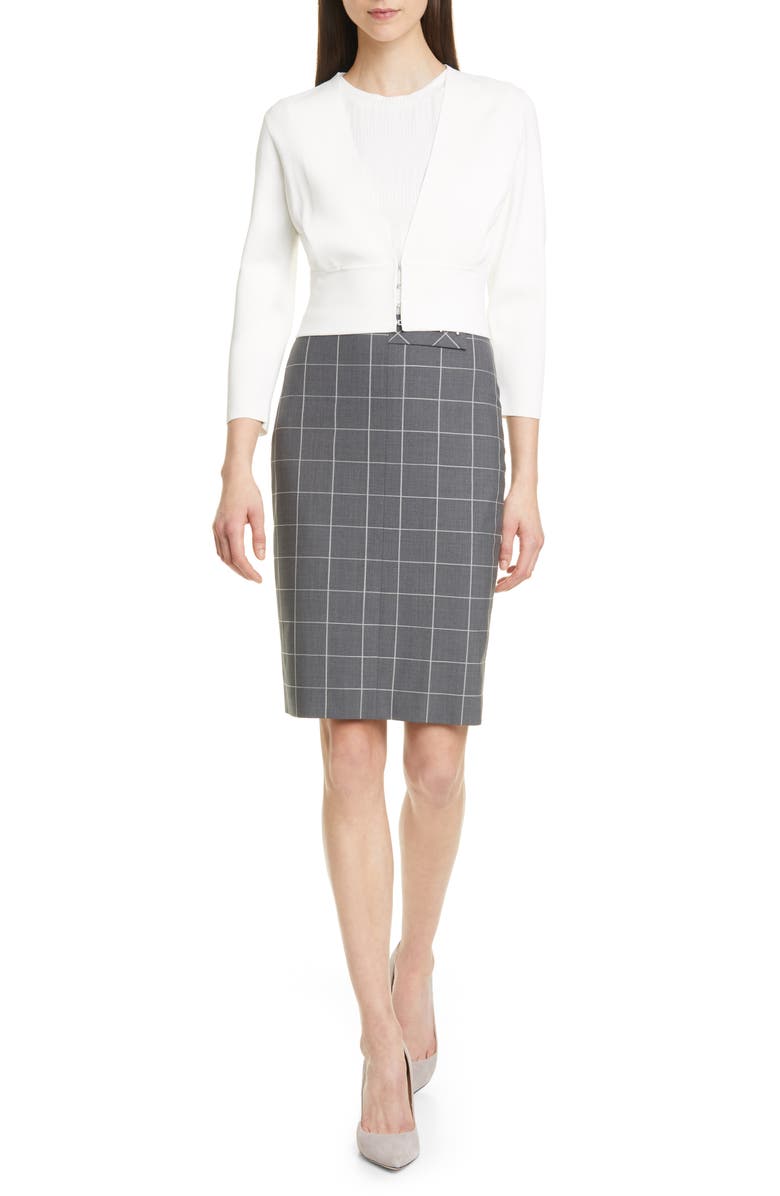 BOSS Vensina Windowpane Check Pencil Skirt | Nordstromrack