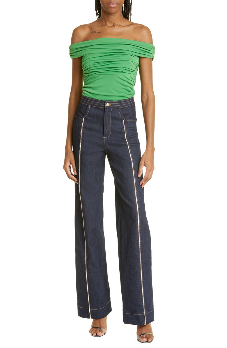 Cinq à Sept Rosaline Rhinestone Wide Leg Pants | Nordstromrack