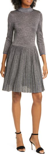 Ted Baker London Noaleen Metallic Pleated Dress | Nordstrom