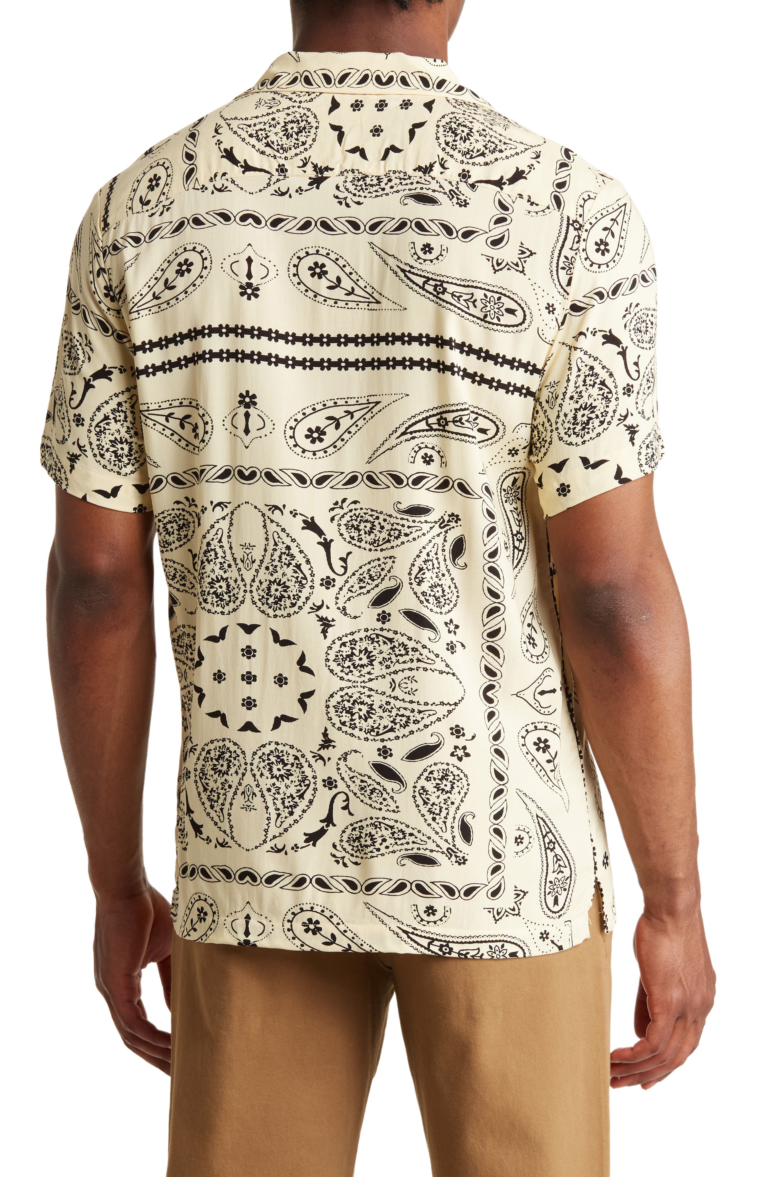 DENIM AND FLOWER Bandana Short Sleeve Button-Up Shirt | Nordstromrack