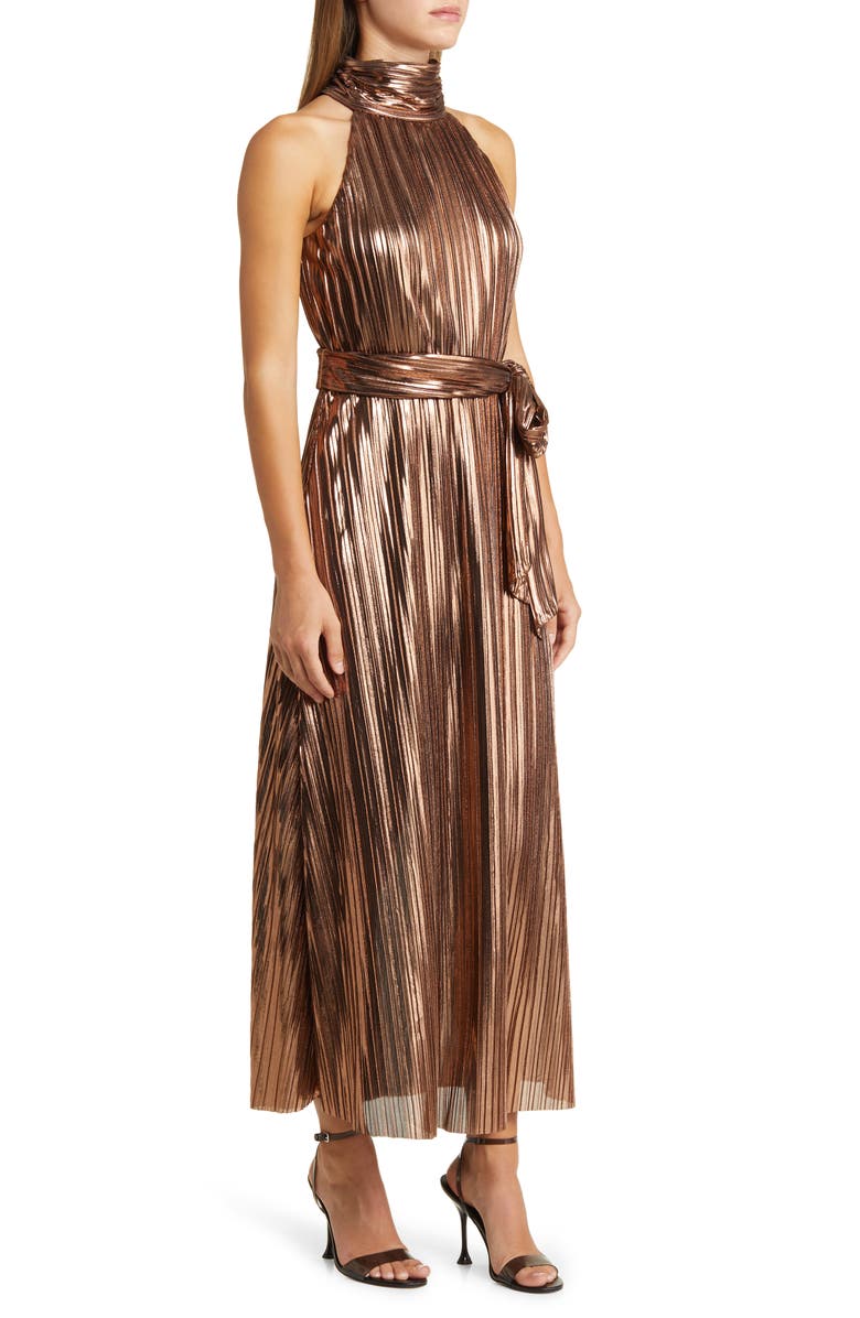 Eliza J Metallic Pleated Cocktail Dress | Nordstromrack