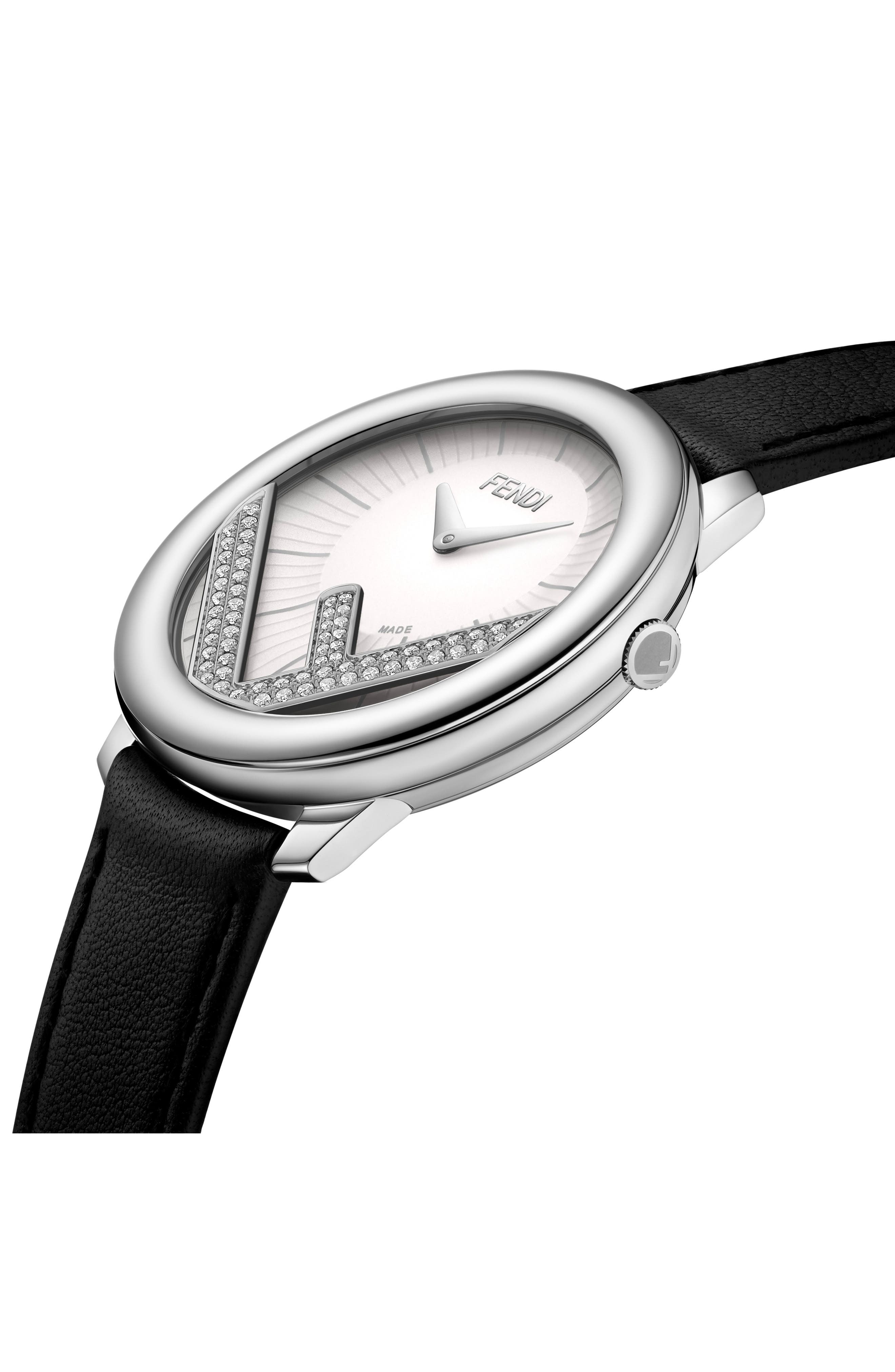 Fendi Women's Diamond Accented Leather Strap Watch - 0.27 ctw, 28mm ...