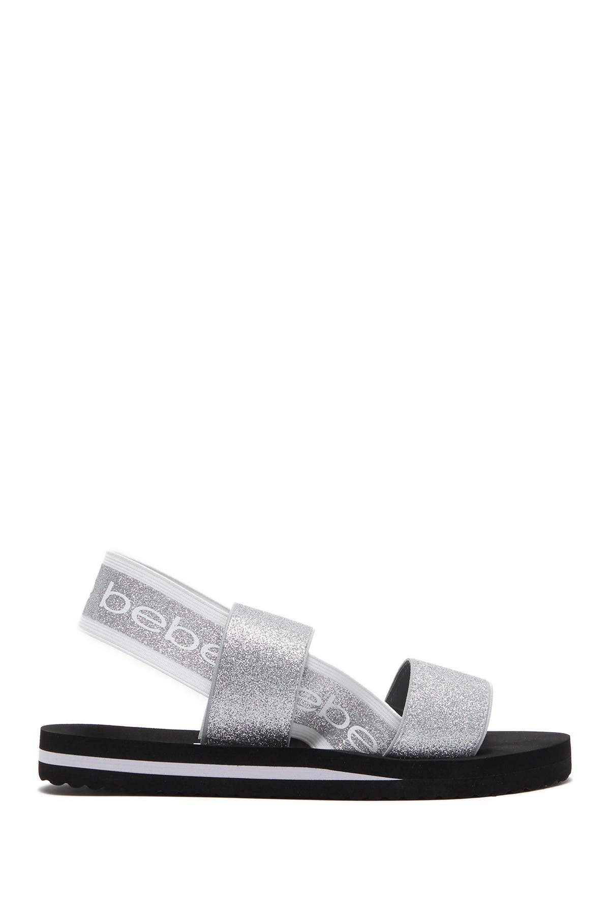 bebe Atena Glitter Logo Slingback Sandal | Nordstromrack