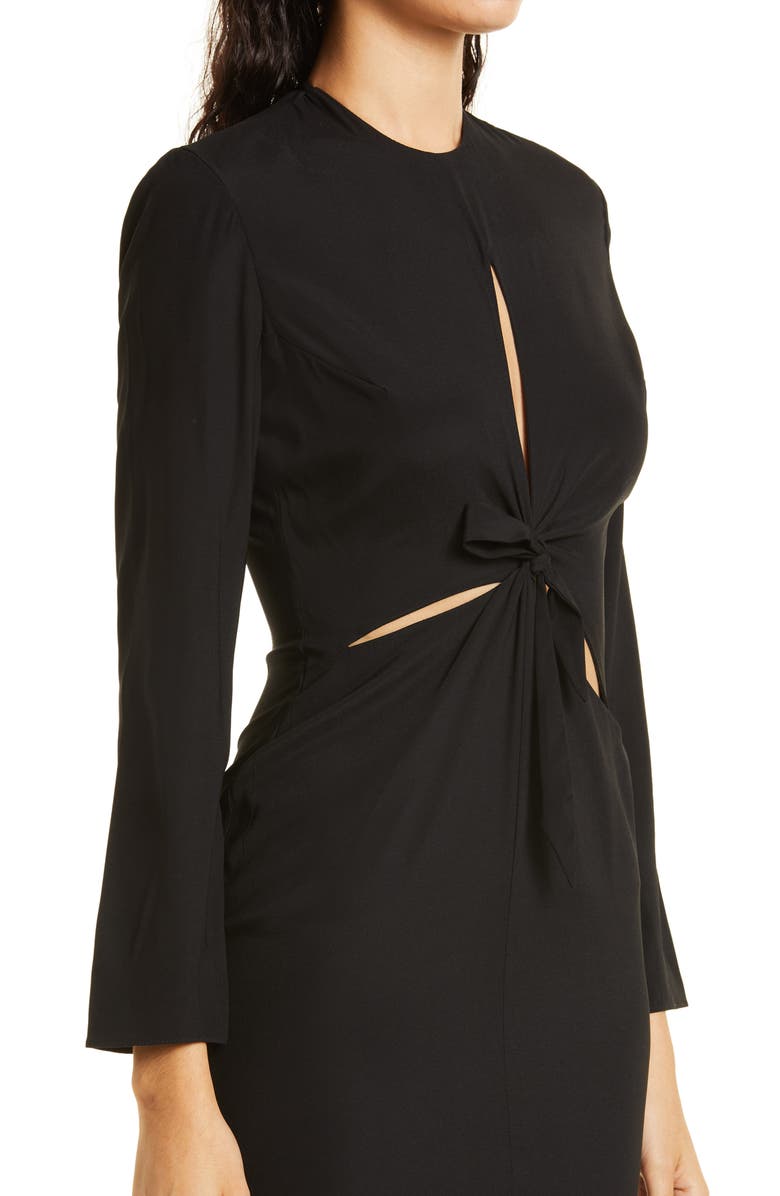 Mother of All Rose Cutout Twist Front Stretch Silk Dress | Nordstromrack