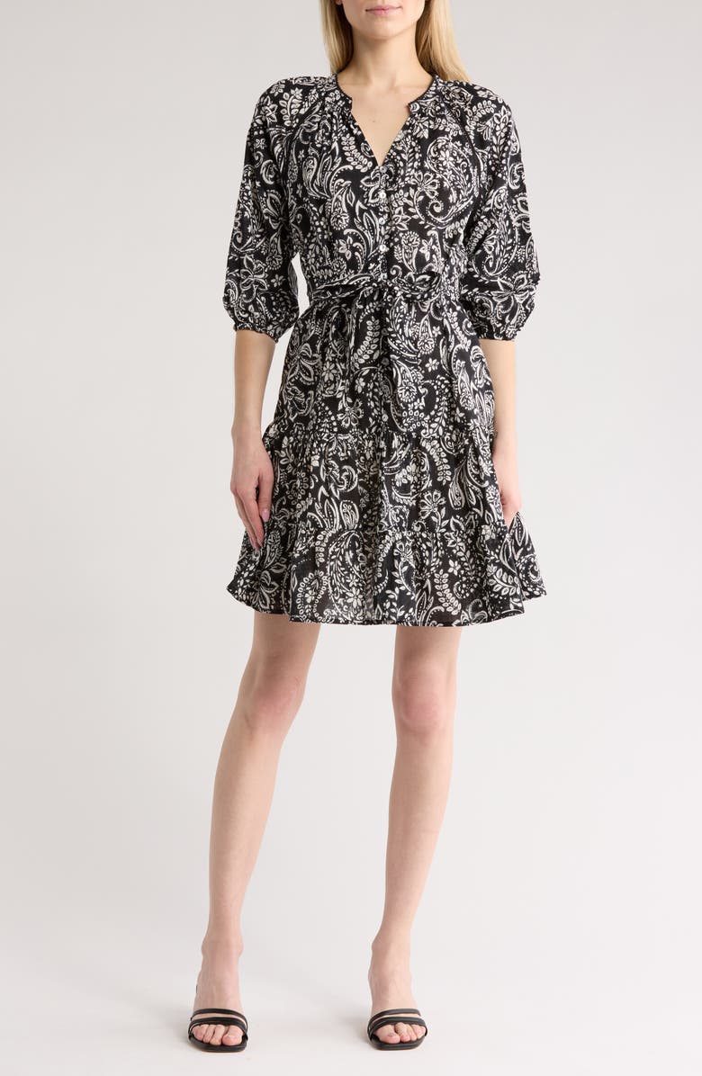 Ellen Tracy Floral Paisley Balloon Sleeve Fit & Flare Dress | Nordstromrack