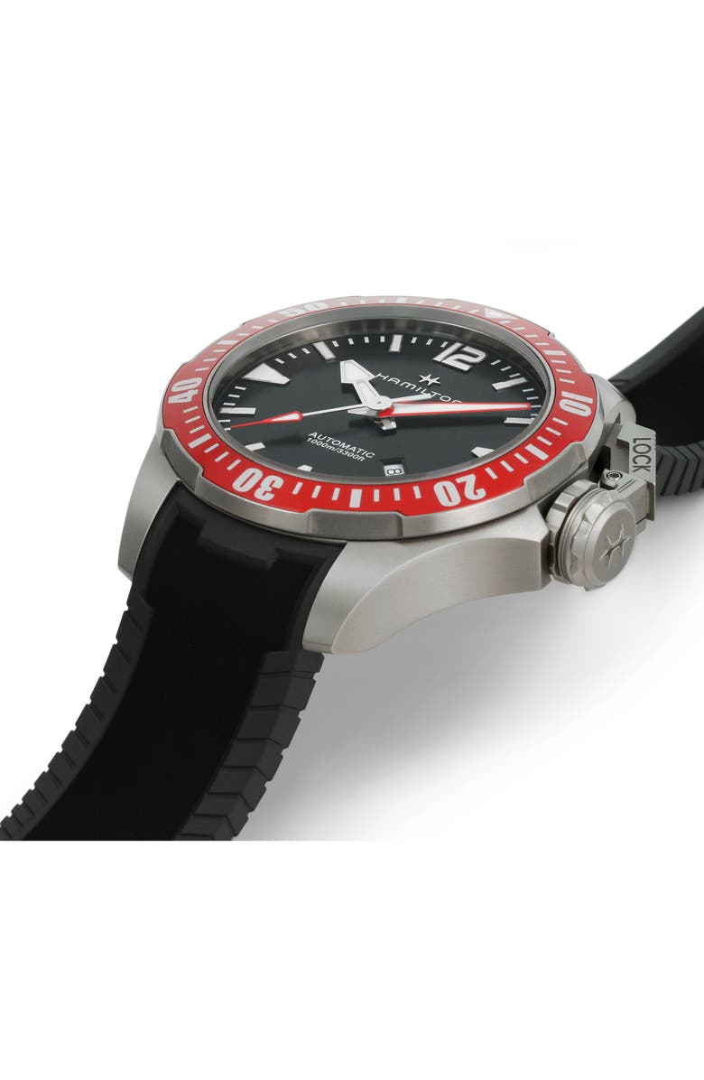 Hamilton Khaki Navy Frogman Automatic Silicone Strap Watch, 46mm ...