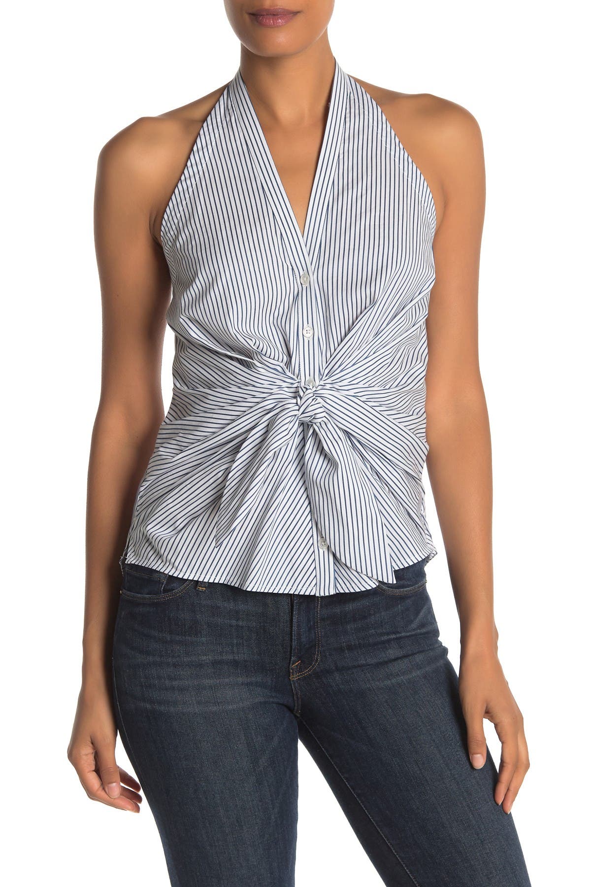 Veronica Beard Vea Pinstripe Halter Top | Nordstromrack