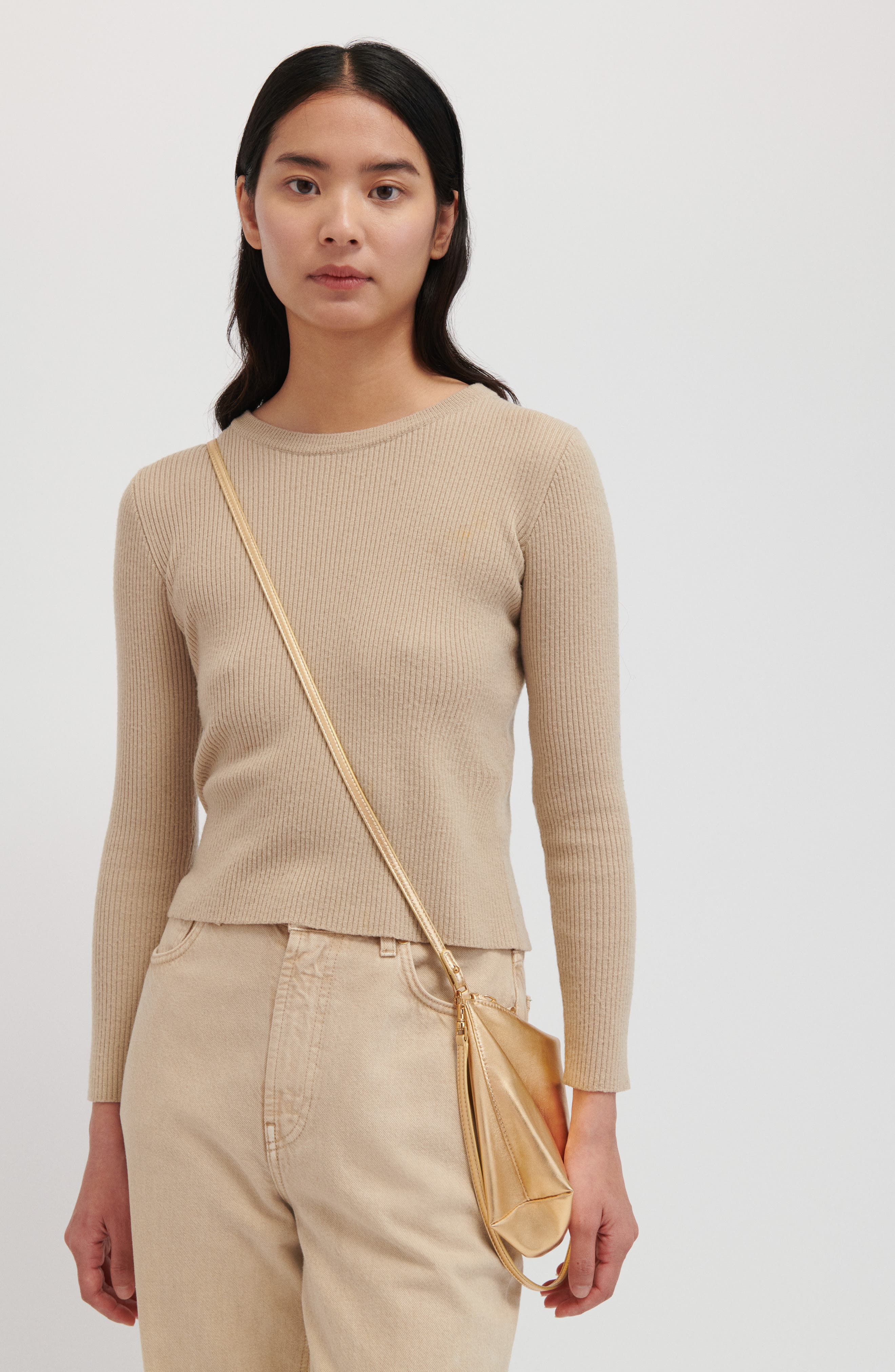 Mansur Gavriel Hera Metallic Leather Shoulder Bag | Nordstromrack