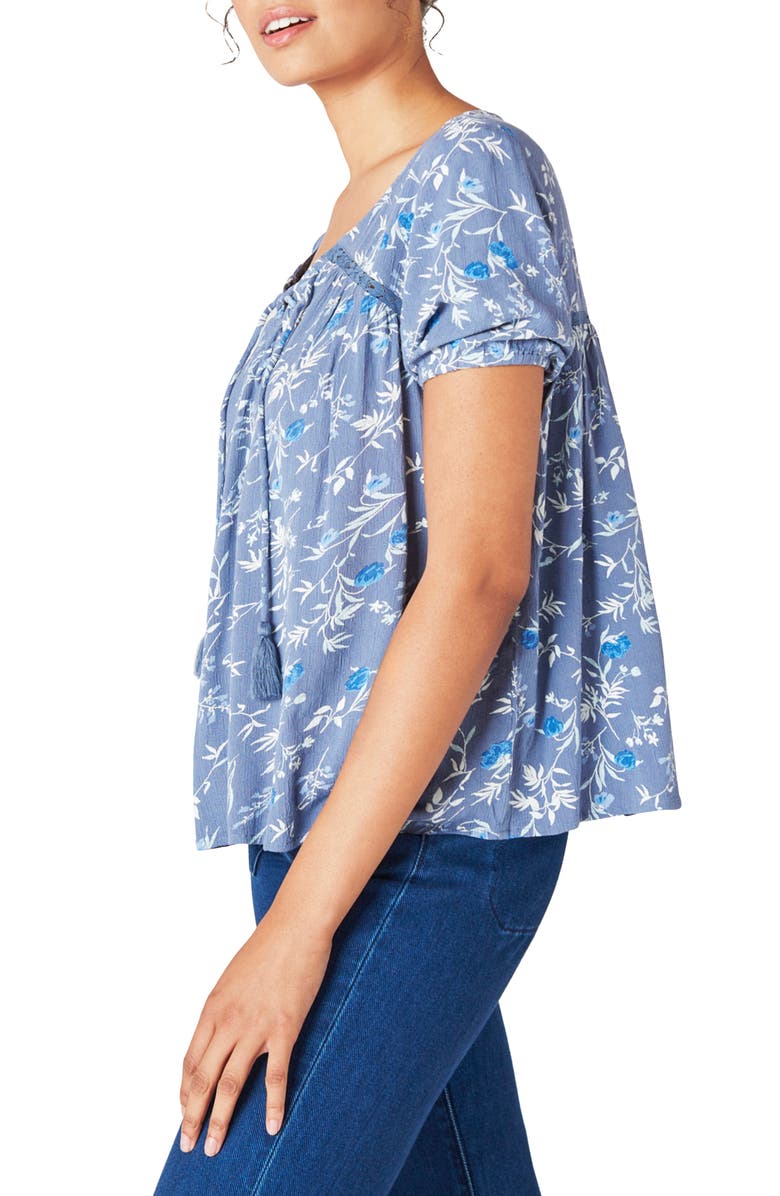 Lucky Brand Floral Lace-Up Top | Nordstromrack