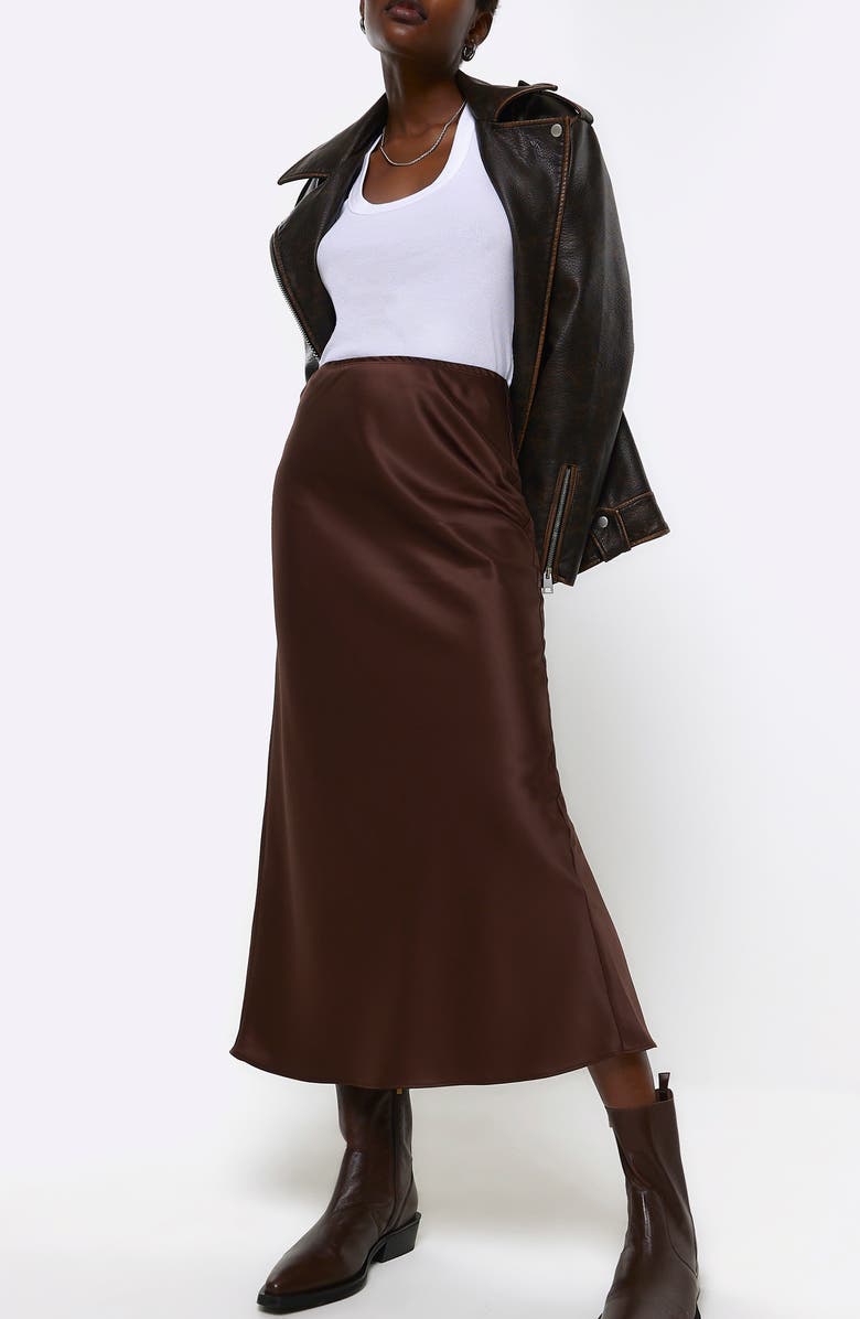 River Island Bias Cut Satin Skirt | Nordstrom