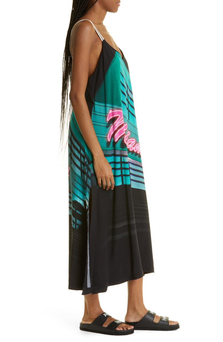 Palm Angels Miami Track Straps Satin Midi Slipdress | Nordstromrack