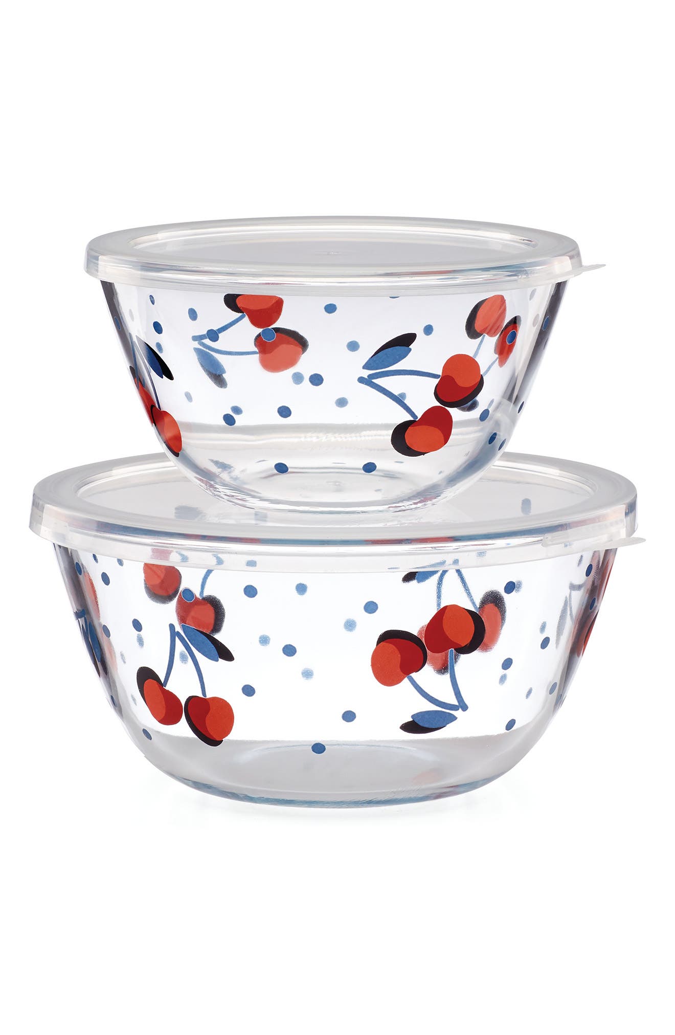 Kate Spade New York vintage cherry dot set of 2 round serve & store ...