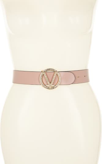 Valentino Hammered Logo Plaque Buckle Belt | Nordstromrack
