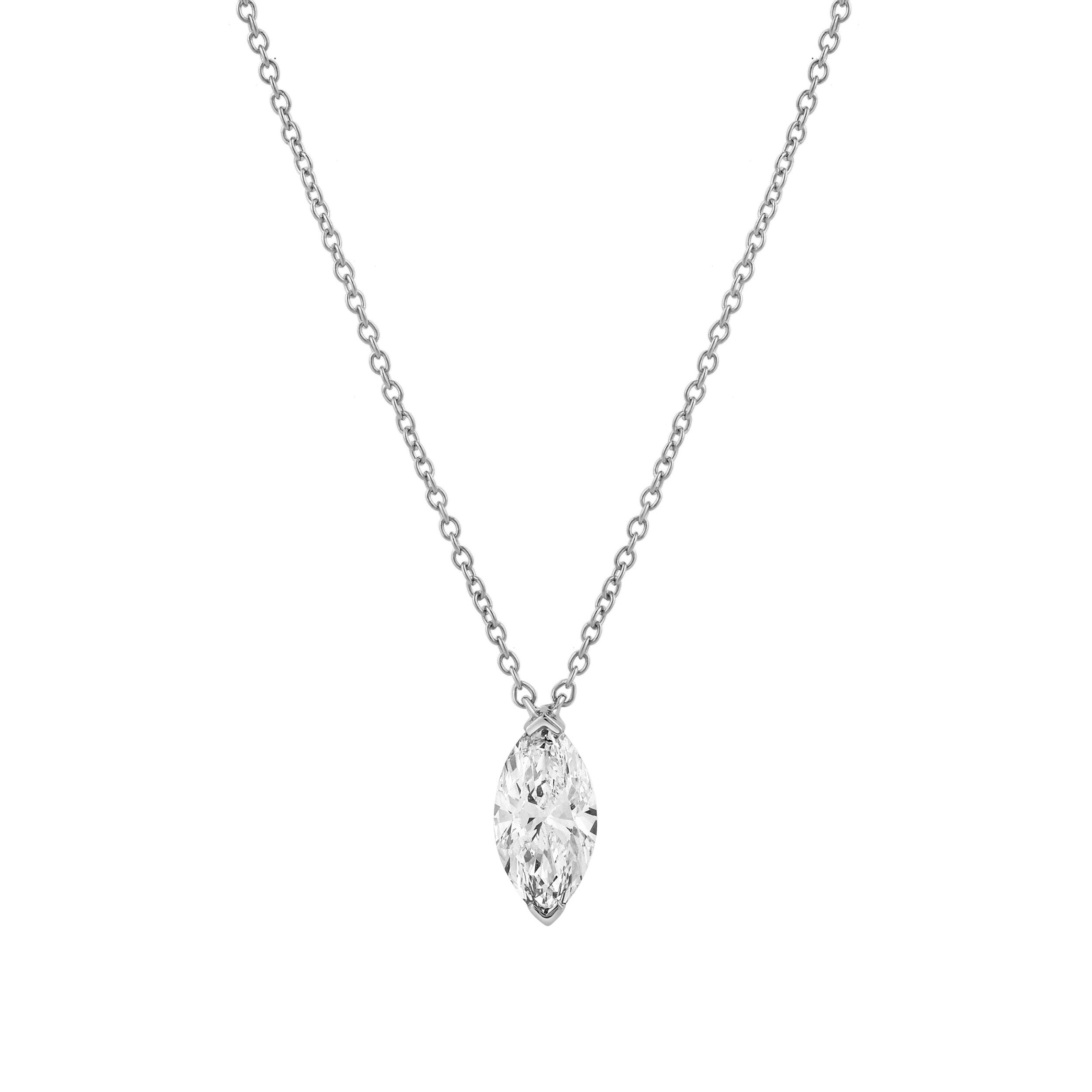 LuvMyJewelry Marquise Muse 14K Gold Lab Grown Diamond Necklace - 1.50 ...