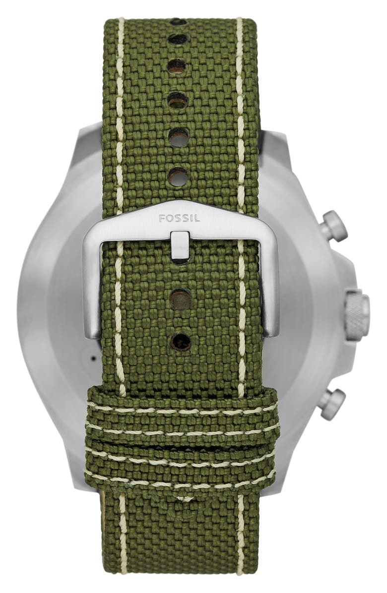 Fossil Latitude Hybrid HR Chronograph Canvas Strap Smart Watch, 50mm ...