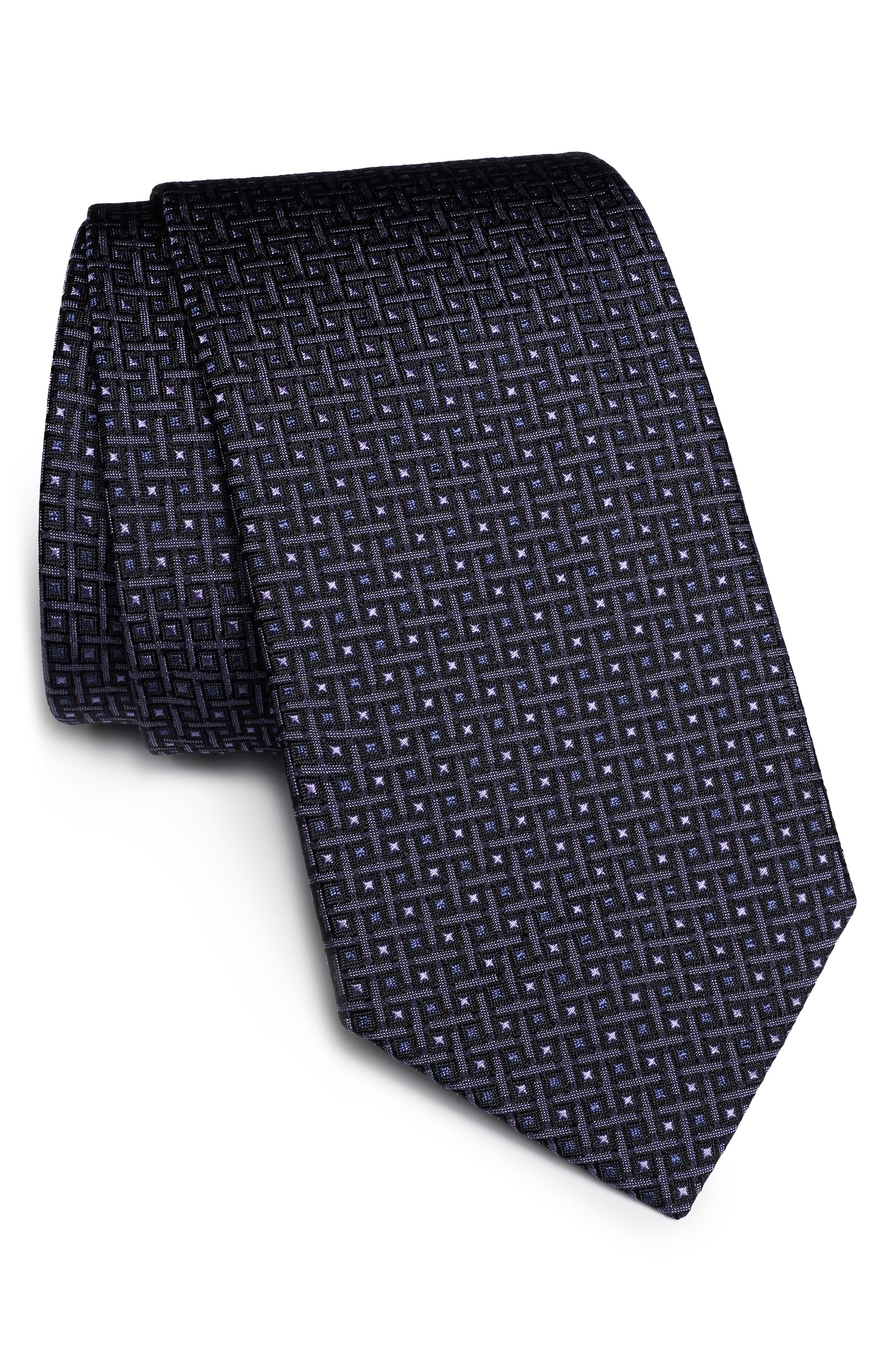 Jack Victor Mansfield Cross Diamond Print Silk Tie | Nordstromrack
