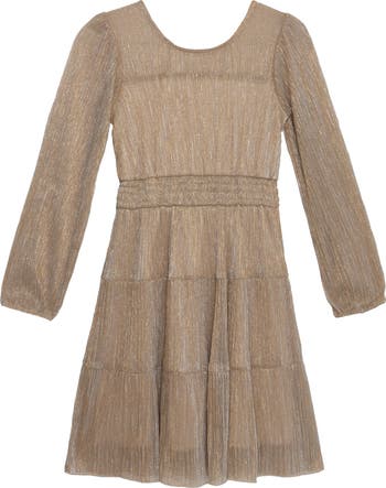 Speechless Kids' Plissé Long Sleeve Dress | Nordstromrack