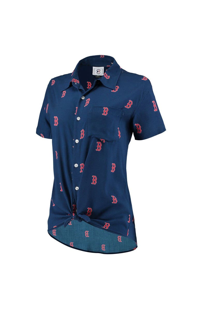 FOCO Women's Navy Boston Red Sox All Over Logos Button-Up Shirt | Nordstrom