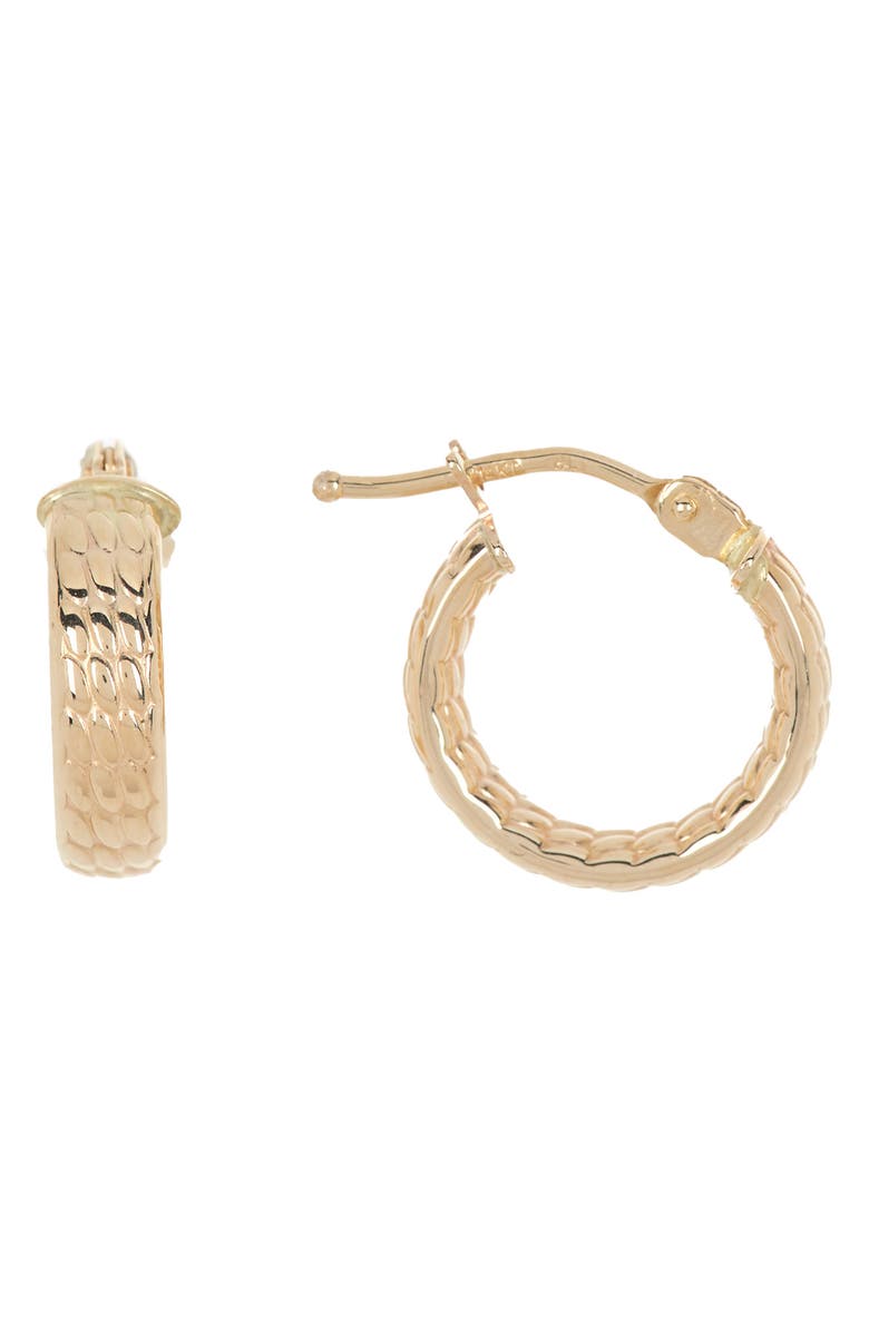 Bony Levy 14K Yellow Gold Textured 13mm Huggie Hoop Earrings ...