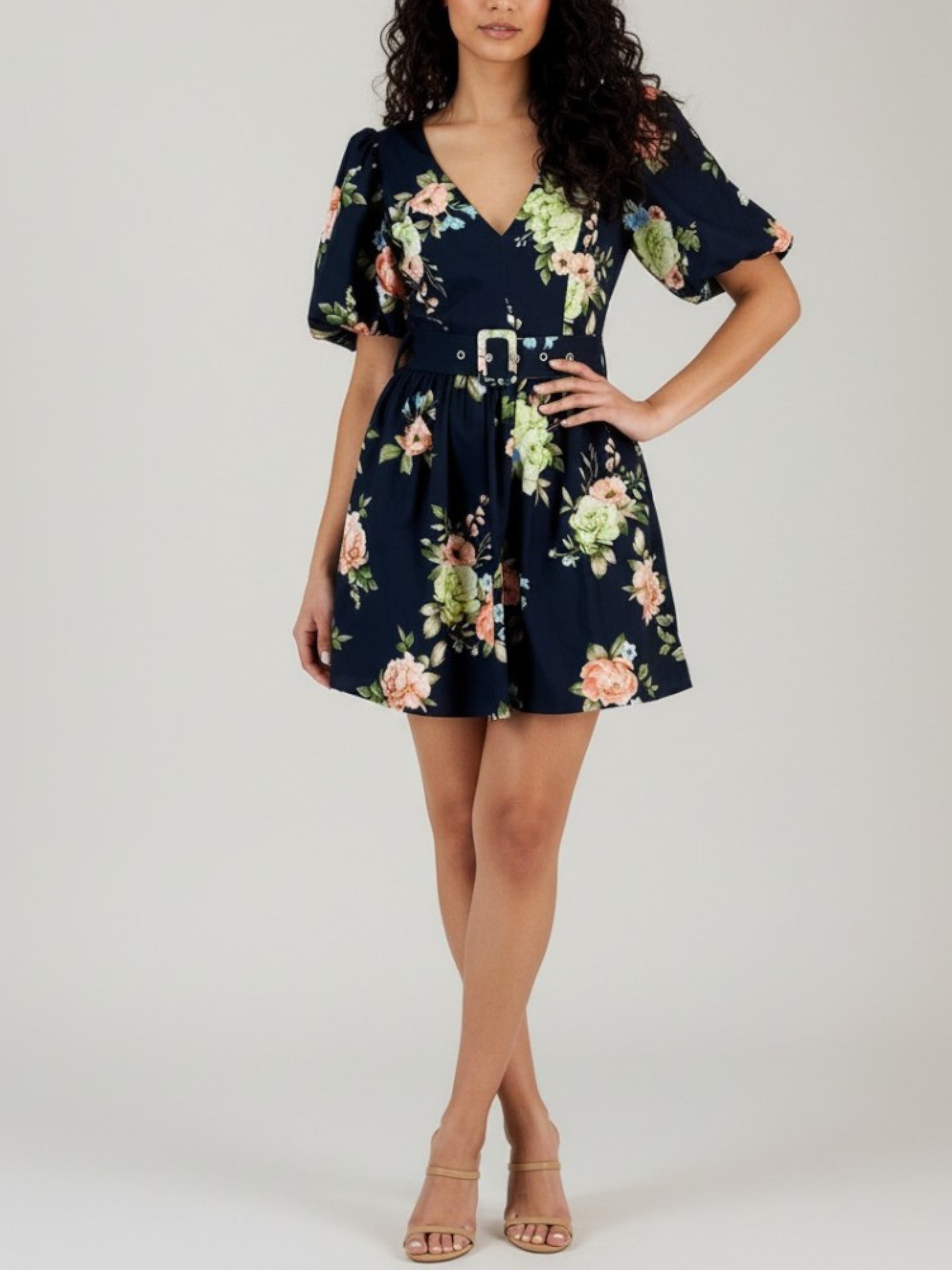 Valeria Puff Sleeve Belted Mini Dress (Women) | Nordstrom