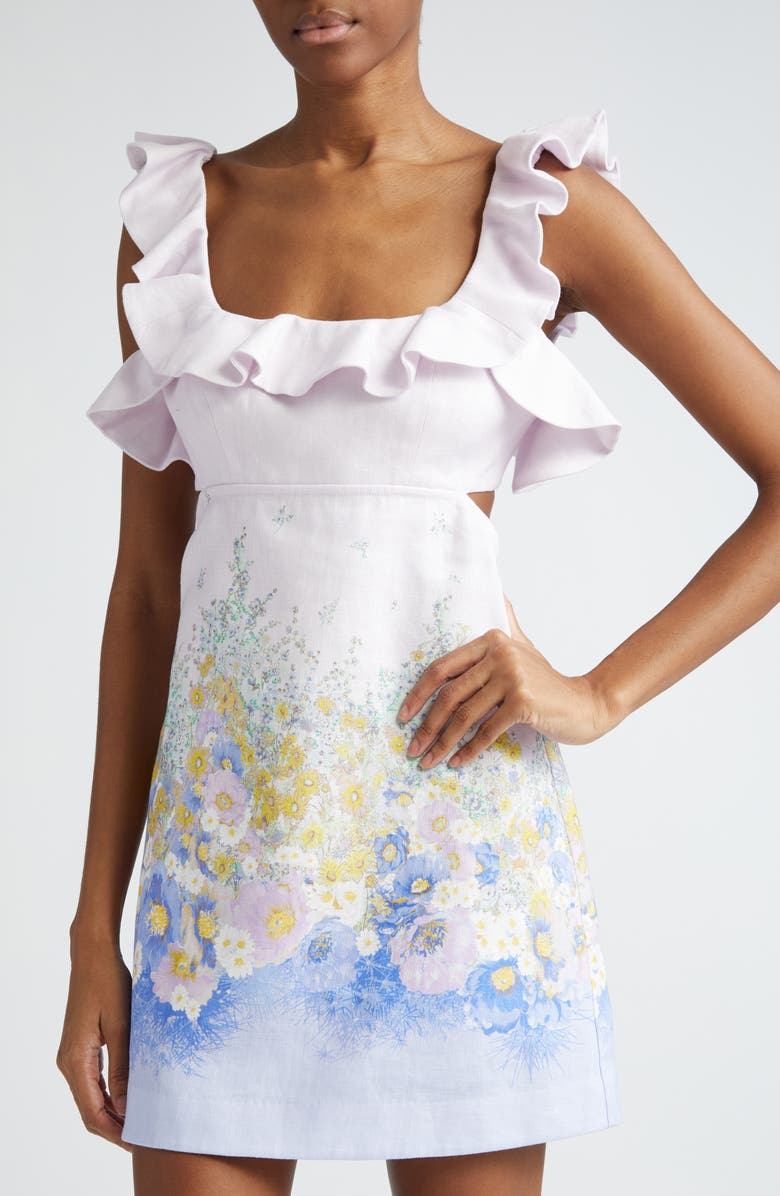 Zimmermann Floral Print Linen Minidress | Nordstromrack
