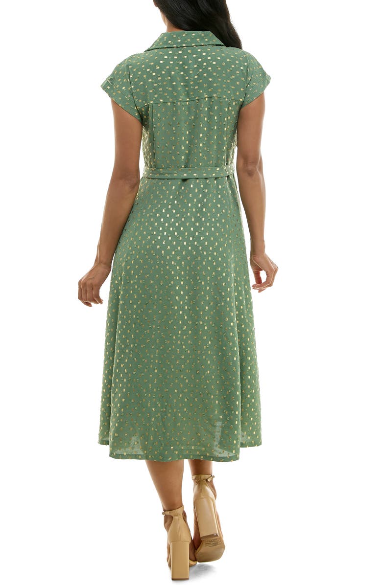 Nina Leonard Clip Dot Cap Sleeve A-Line Shirtdress | Nordstromrack