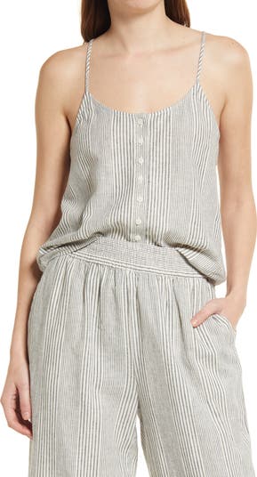 Treasure & Bond Button Front Linen Blend Camisole | Nordstromrack