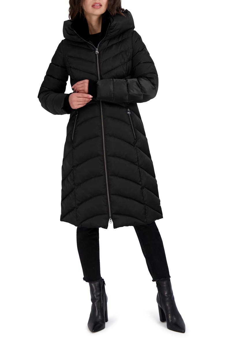 Laundry by Shelli Segal Faux Fur Lined Collar Hooded Puffer Jacket ...