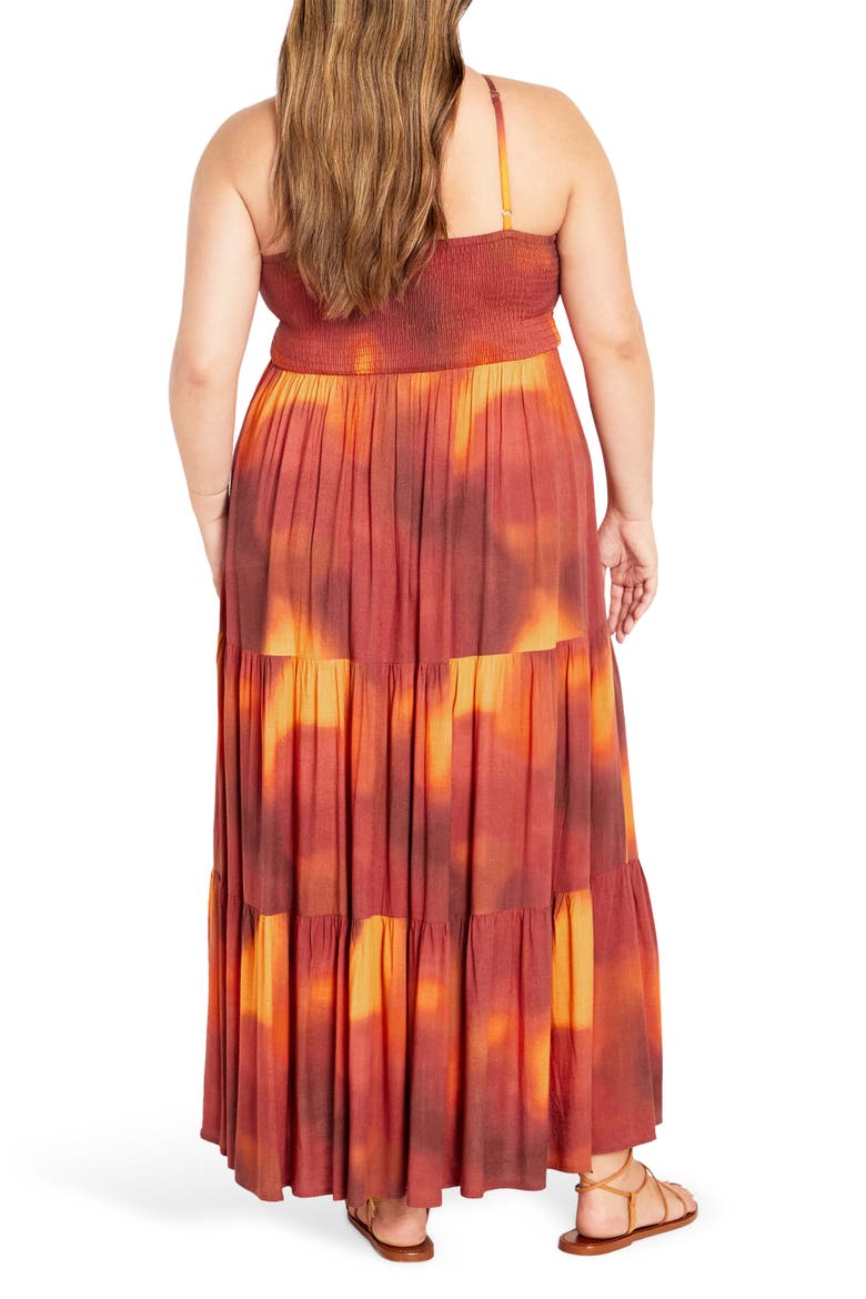 Tahiti Tie Dye Halter Neck Tiered Maxi Dress (Women) | Nordstromrack
