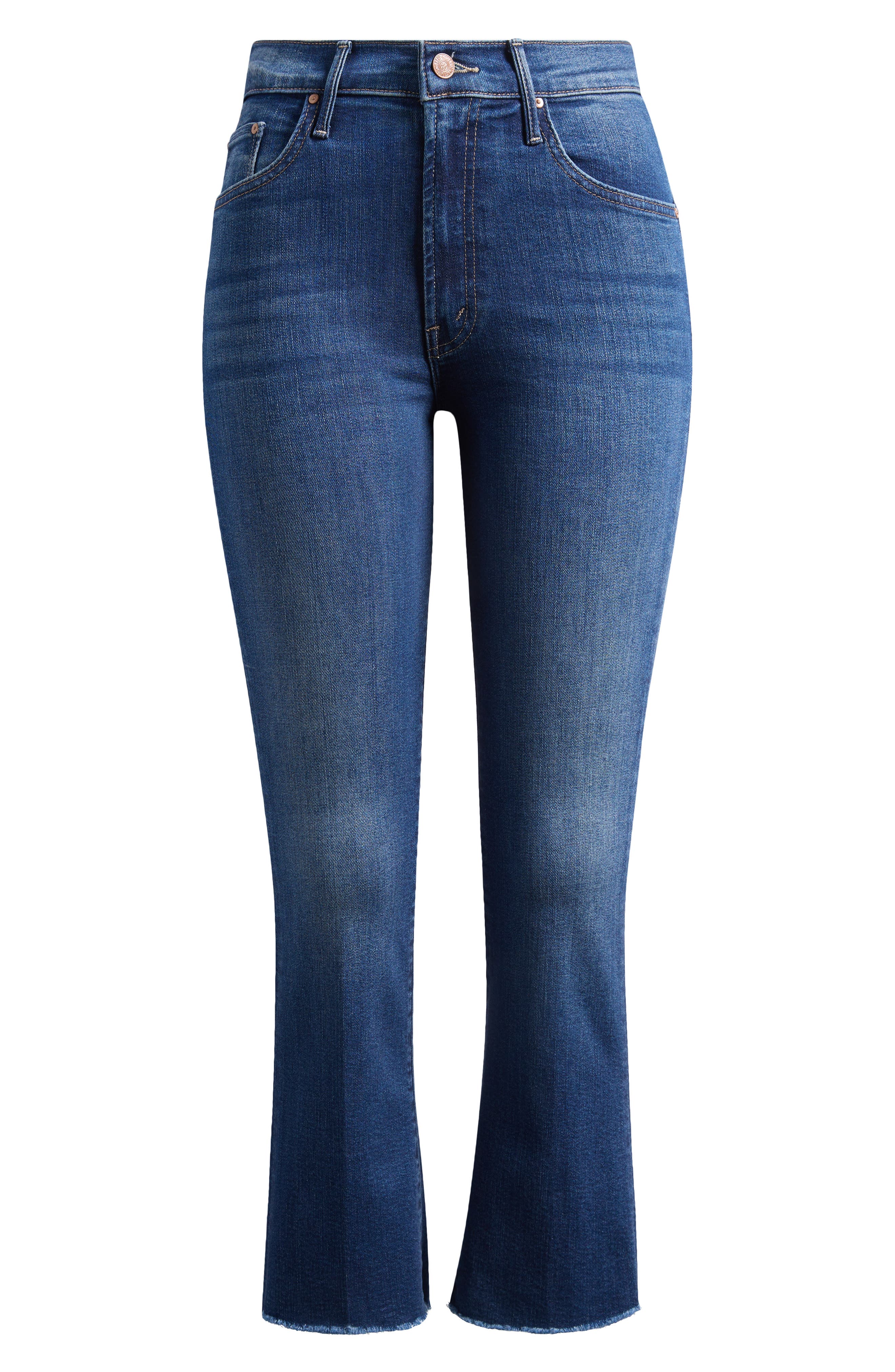MOTHER The Insider High Waist Step Frayed Hem Crop Jeans | Nordstromrack