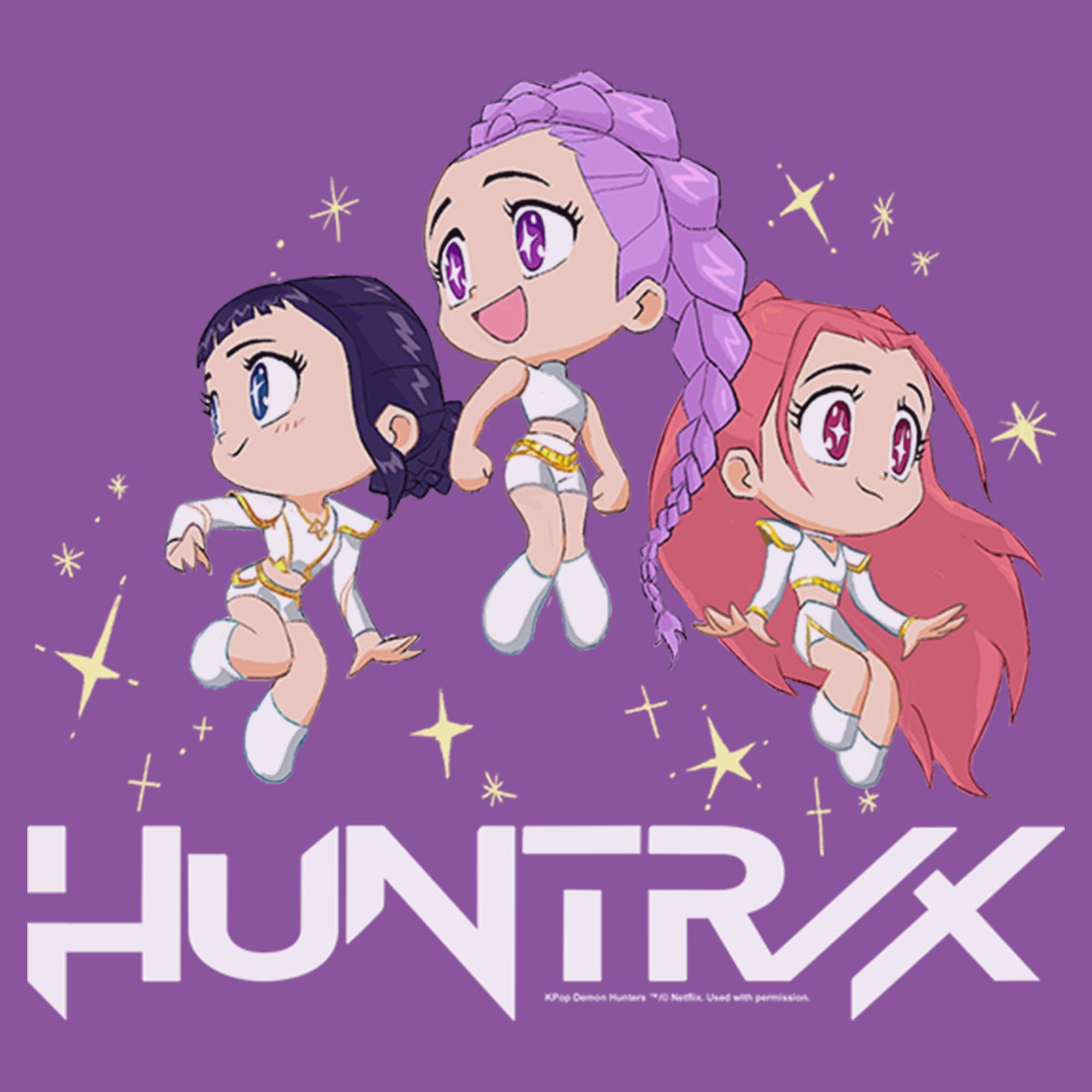 Girl's KPop Demon Hunters Chibi Trio Huntrix Graphic T-Shirt (Women ...