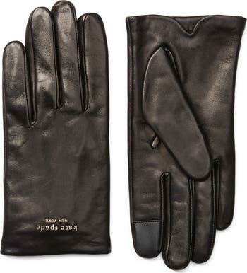 Kate Spade New York floating logo leather gloves | Nordstromrack