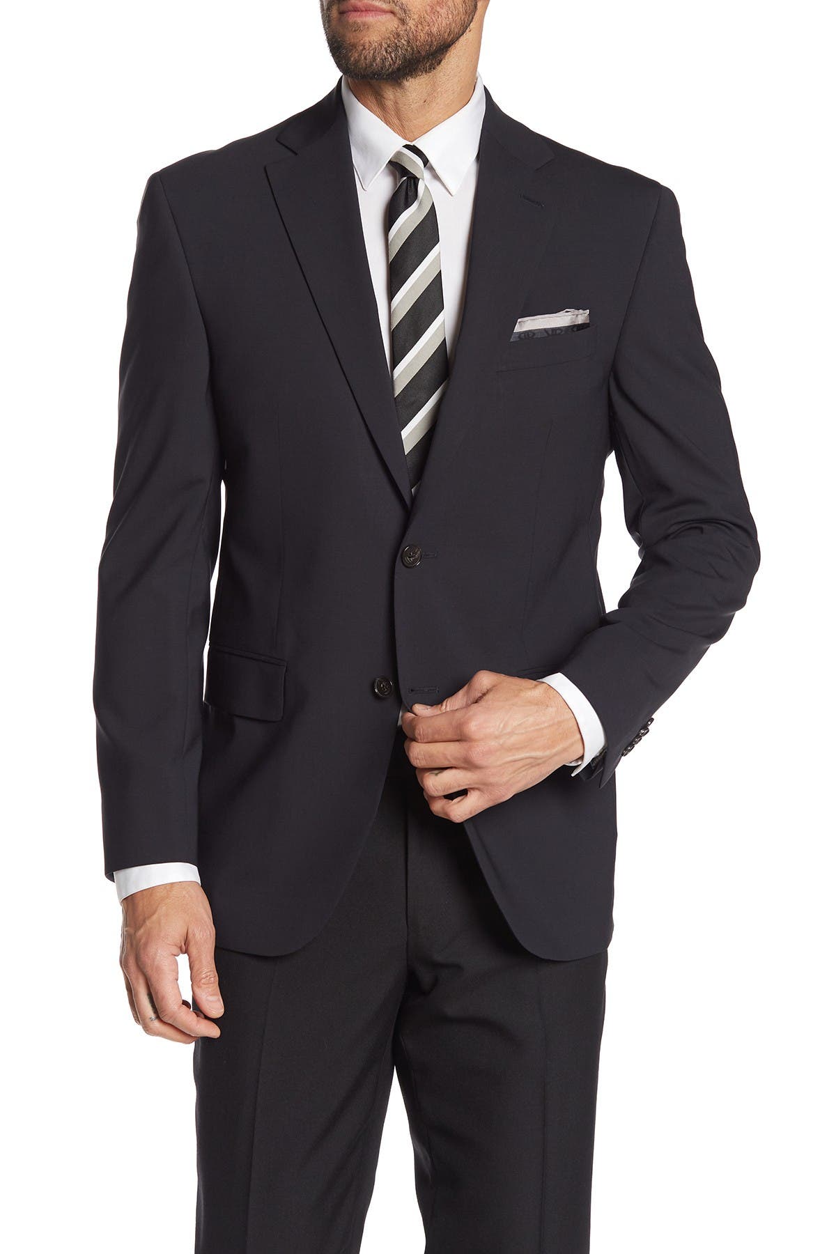 Jack Victor New York Navy Solid Two Button Notch Lapel Classic Fit ...