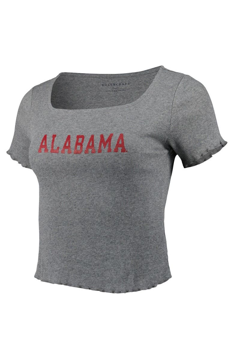 BOXERCRAFT Women's Gray Alabama Crimson Tide Baby Rib Lettuce-Edge Trim ...