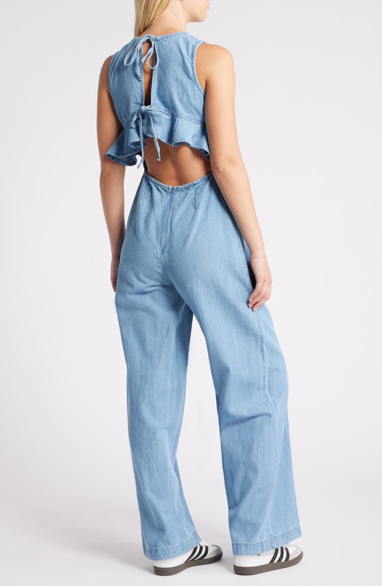 NASTY GAL Ruffle Cutout Chambray Jumpsuit | Nordstromrack