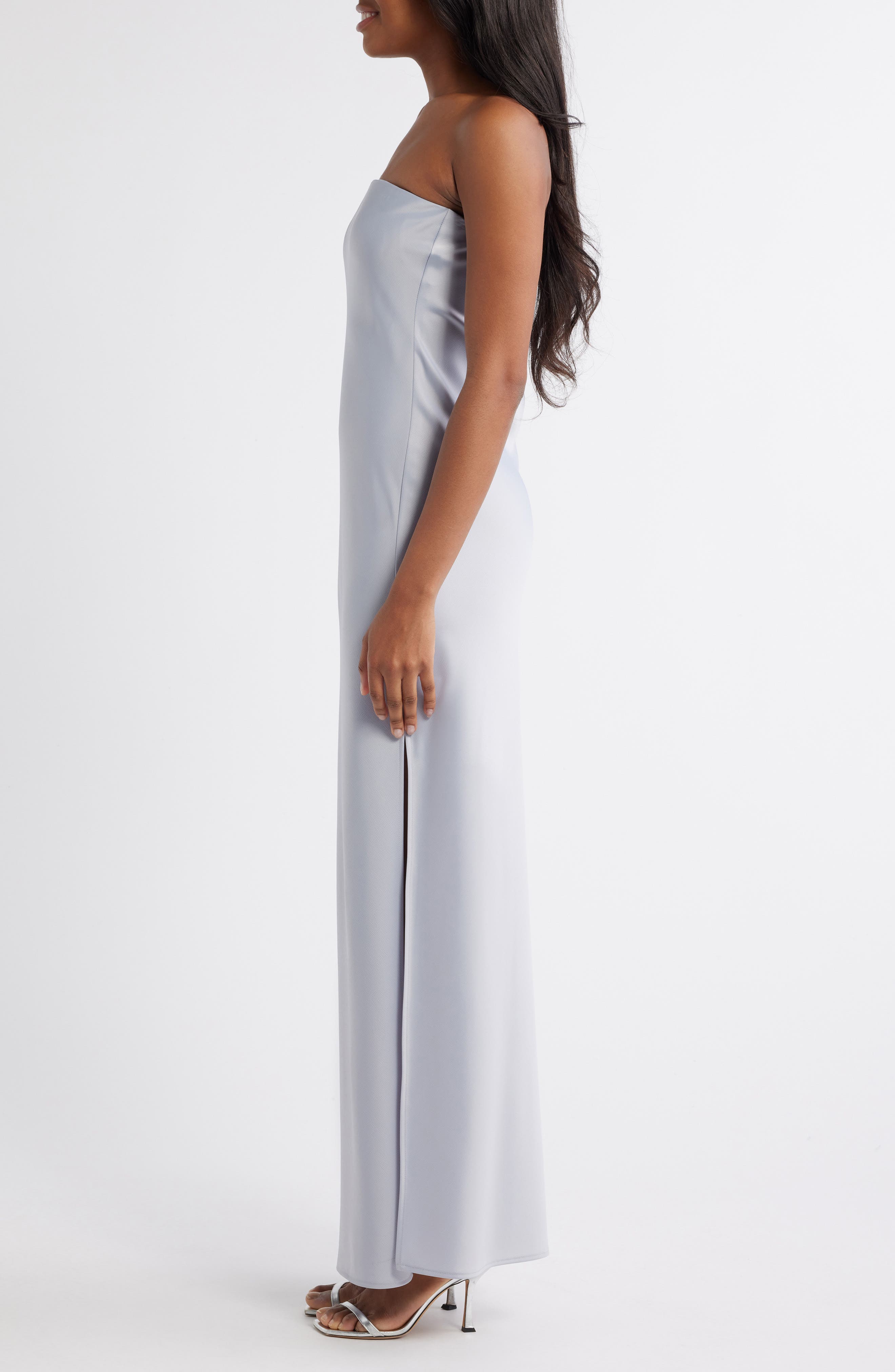 WAYF Odelle Strapless Satin Maxi Dress | Nordstrom