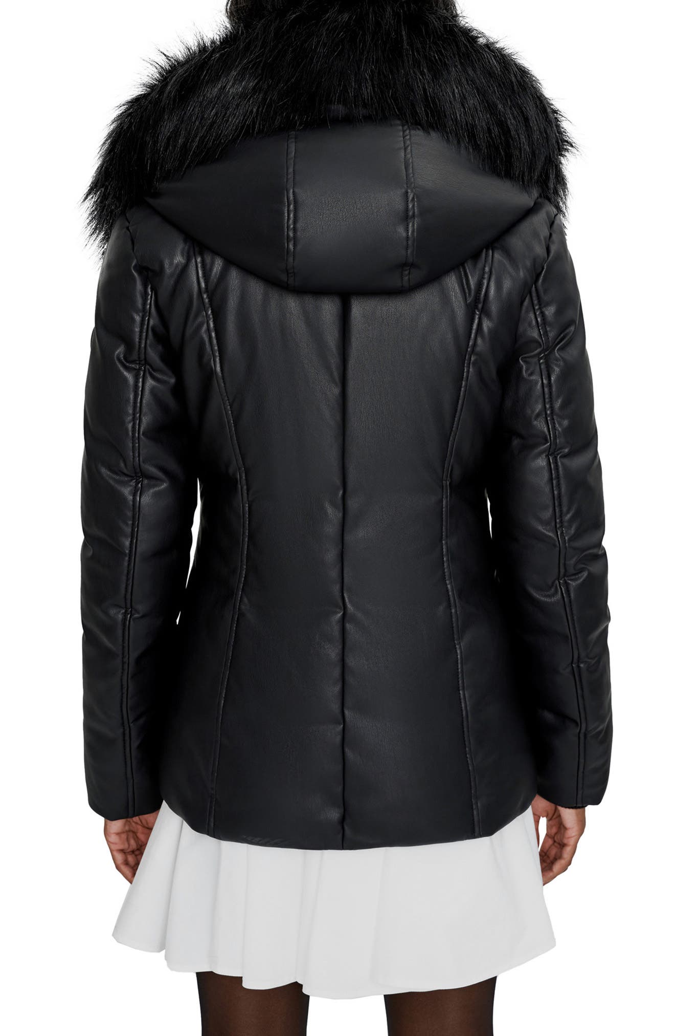 Noize Gisele-X Vegan Leather Heavyweight Faux Fur Trim Jacket ...