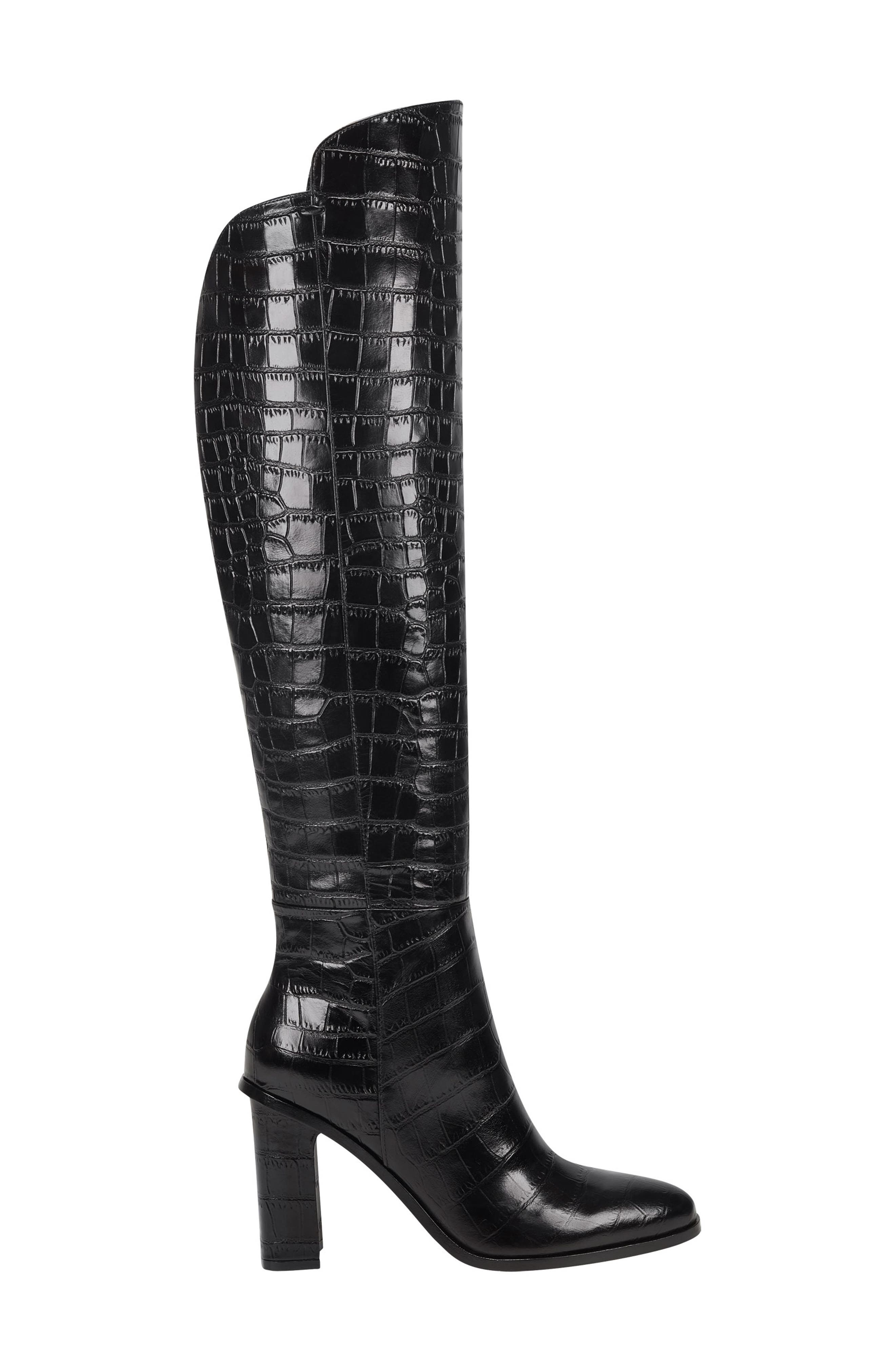 Marc Fisher LTD Mlunella Croc Embossed Knee High Boot | Nordstromrack