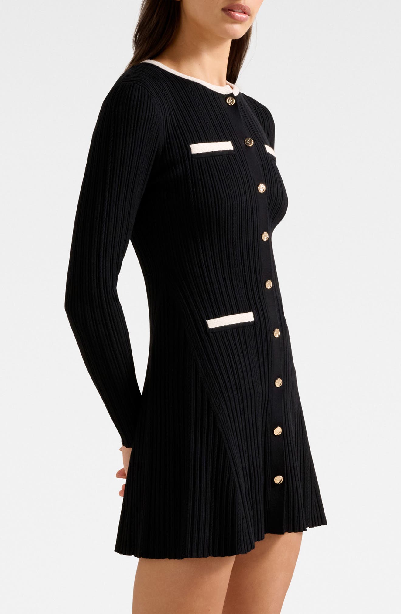 Ever New Brielle Long Sleeve Fit & Flare Minidress | Nordstrom