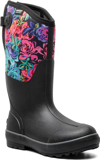 Bogs Classic II Rose Garden Tall Waterproof Insulated Rain Boot (Women ...